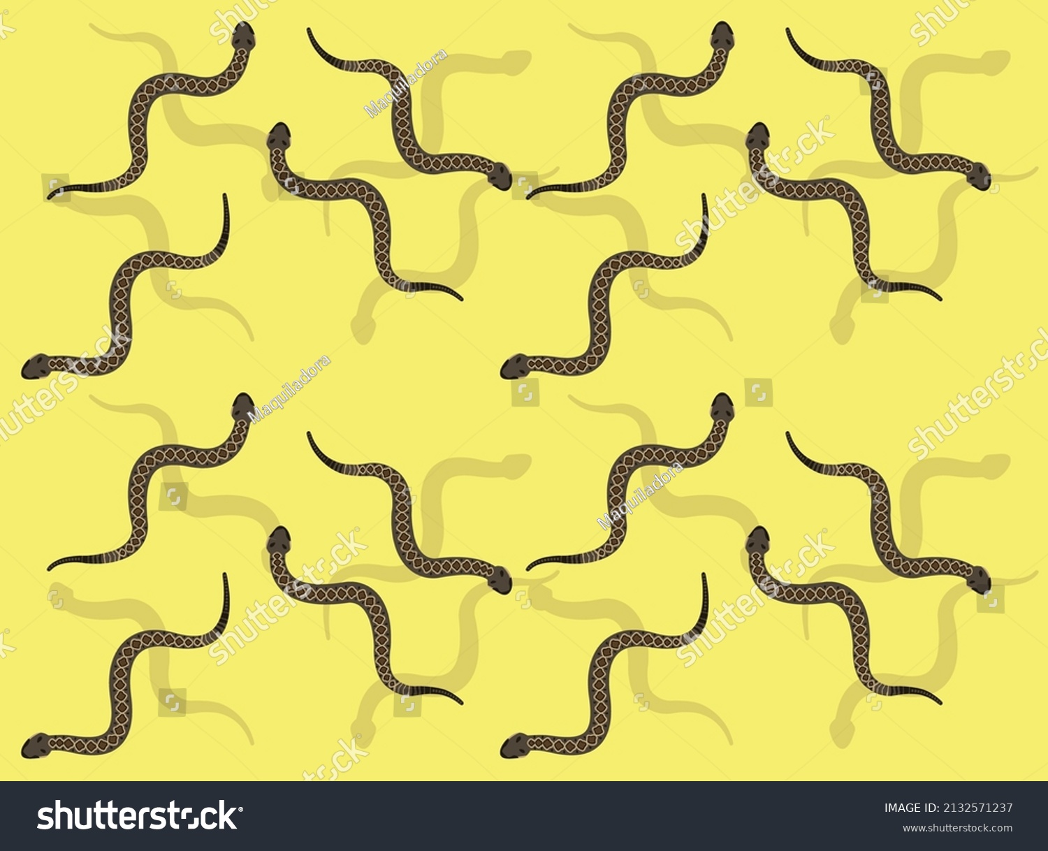 Snake Eastern Diamondback Rattlesnake Seamless Wallpaper Stock Vector ...