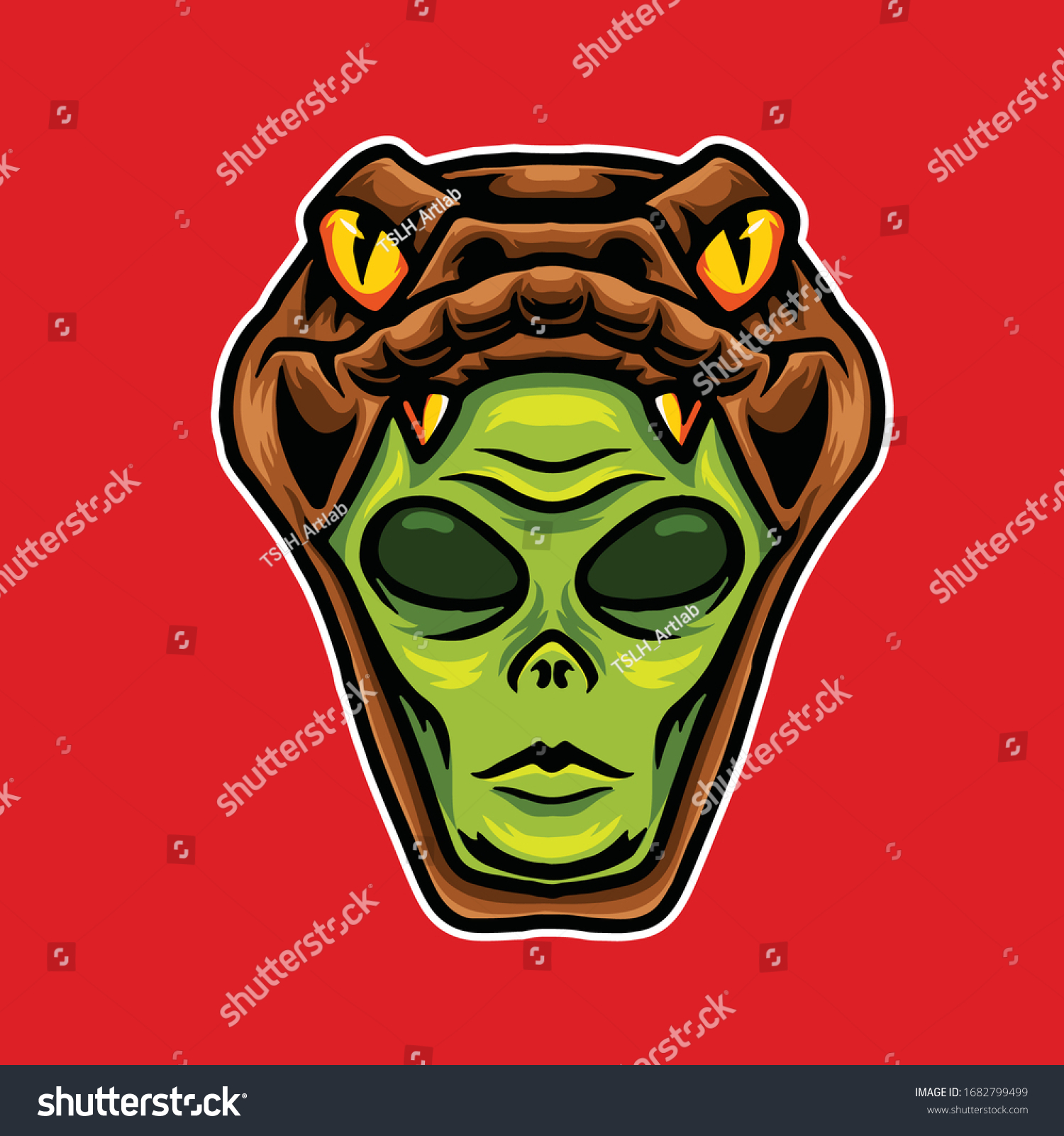 Snake Head Alien Vector Illustration Stock Vector (Royalty Free ...