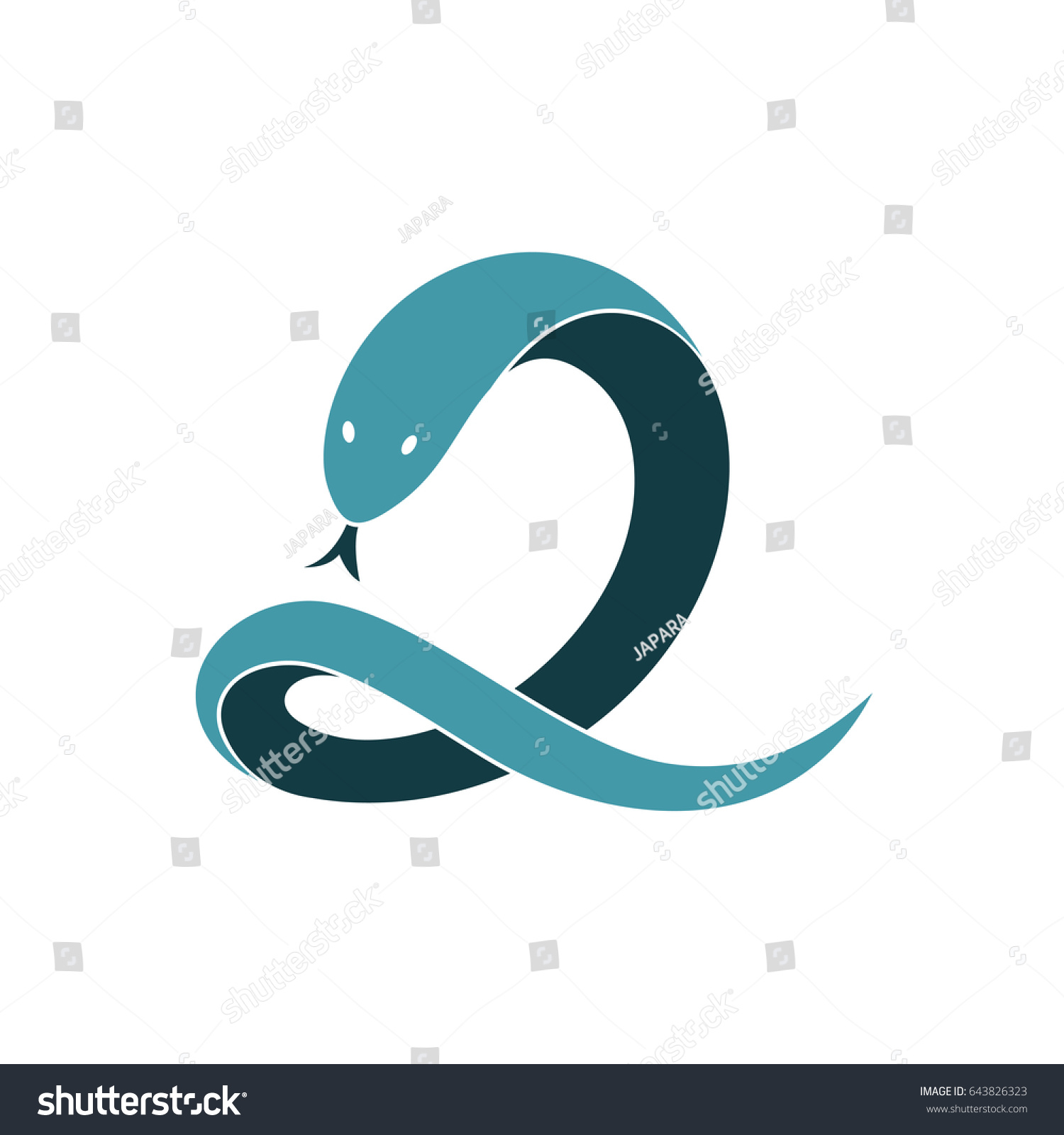 Snake Logo Combination Number Two Stock Vector (Royalty Free) 643826323