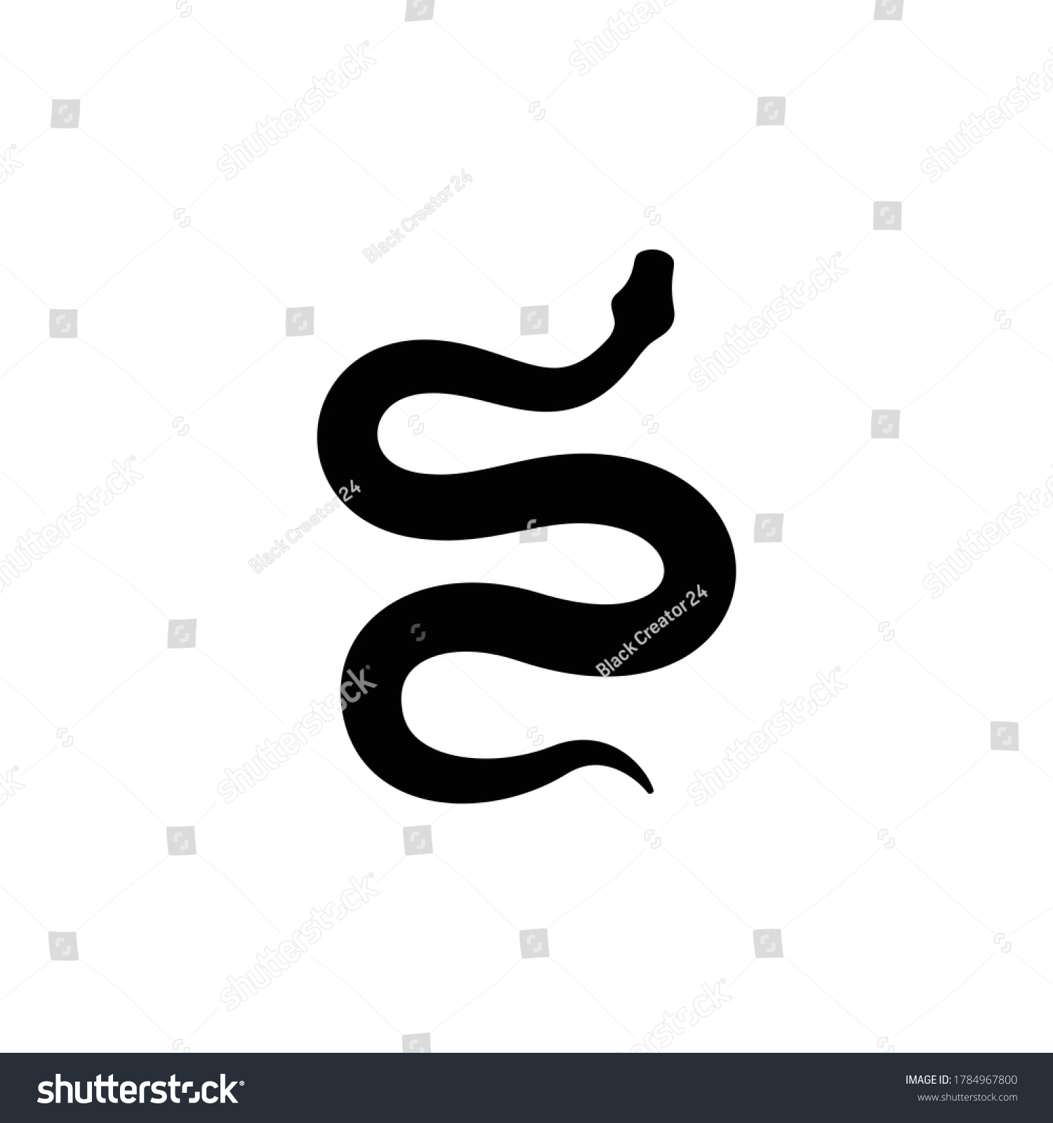 Vektor Stok Snake Silhouette Vector On White Background (Tanpa Royalti ...