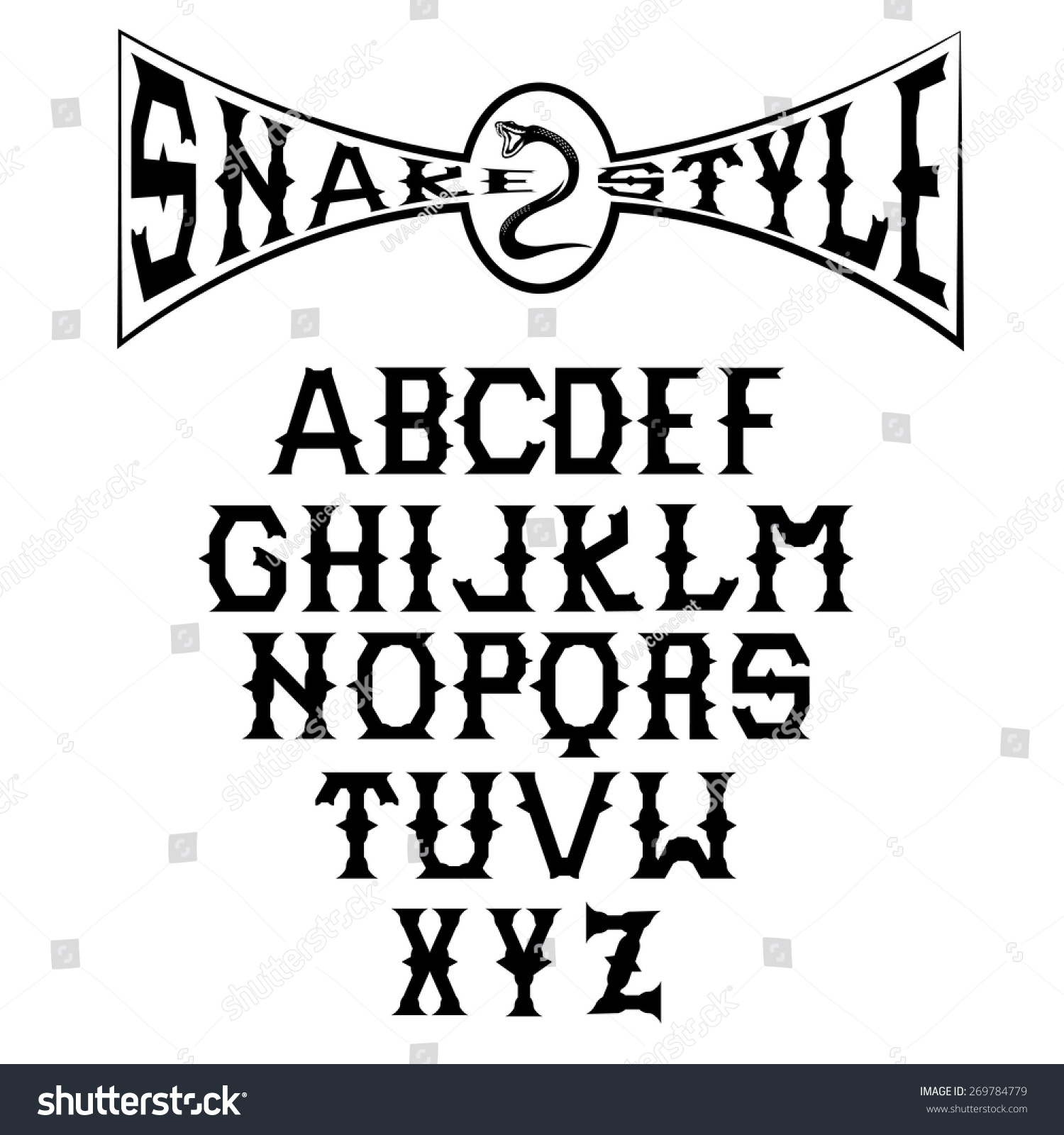 Snake Style Gothic Alphabet Stock Vector (Royalty Free) 269784779 ...