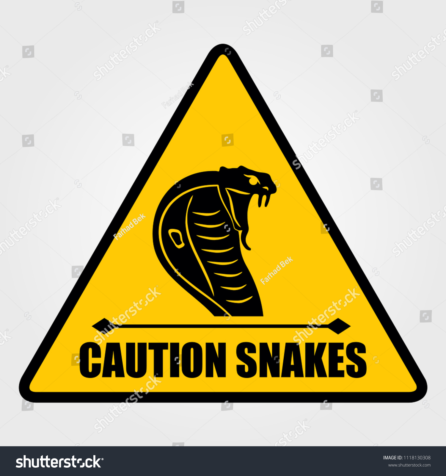 Snake Warning Sign Vector Illustration: เวกเตอร์สต็อก (ปลอดค่าลิขสิทธิ์ ...