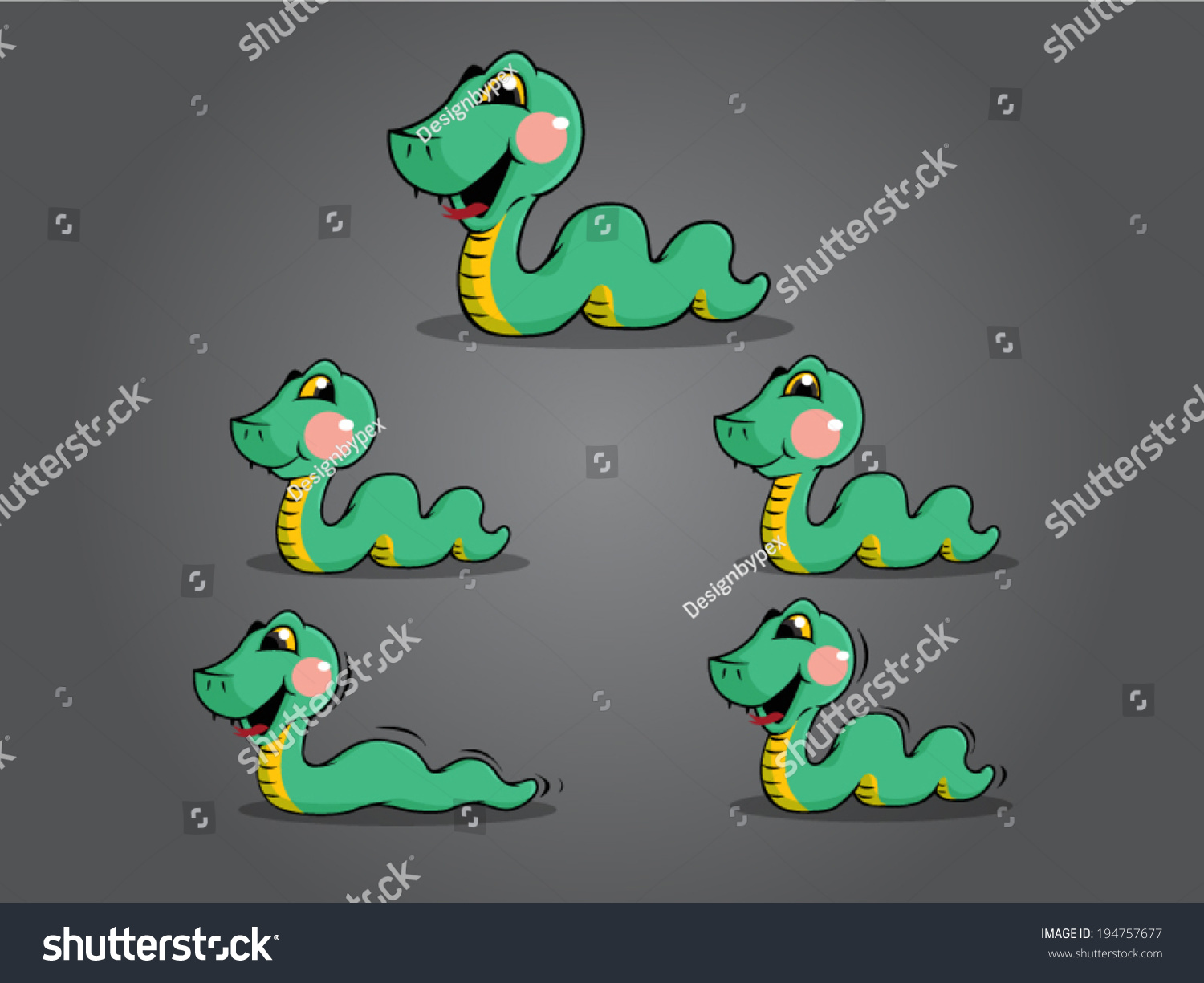 Snake Wiggle Animations Cartoon Vector: vector de stock (libre de ...