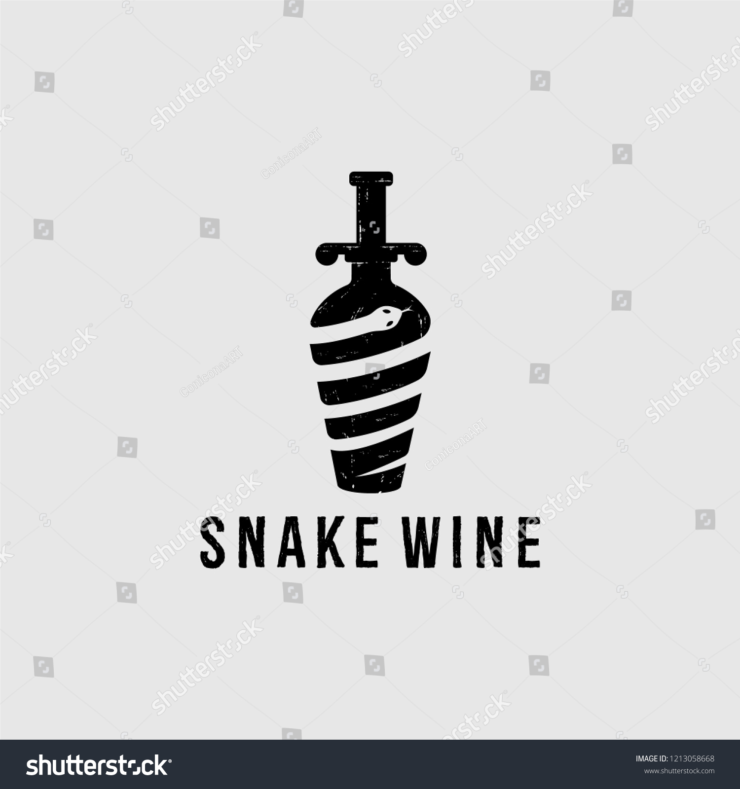Snake Wine Logo Stock Vector (Royalty Free) 1213058668 | Shutterstock