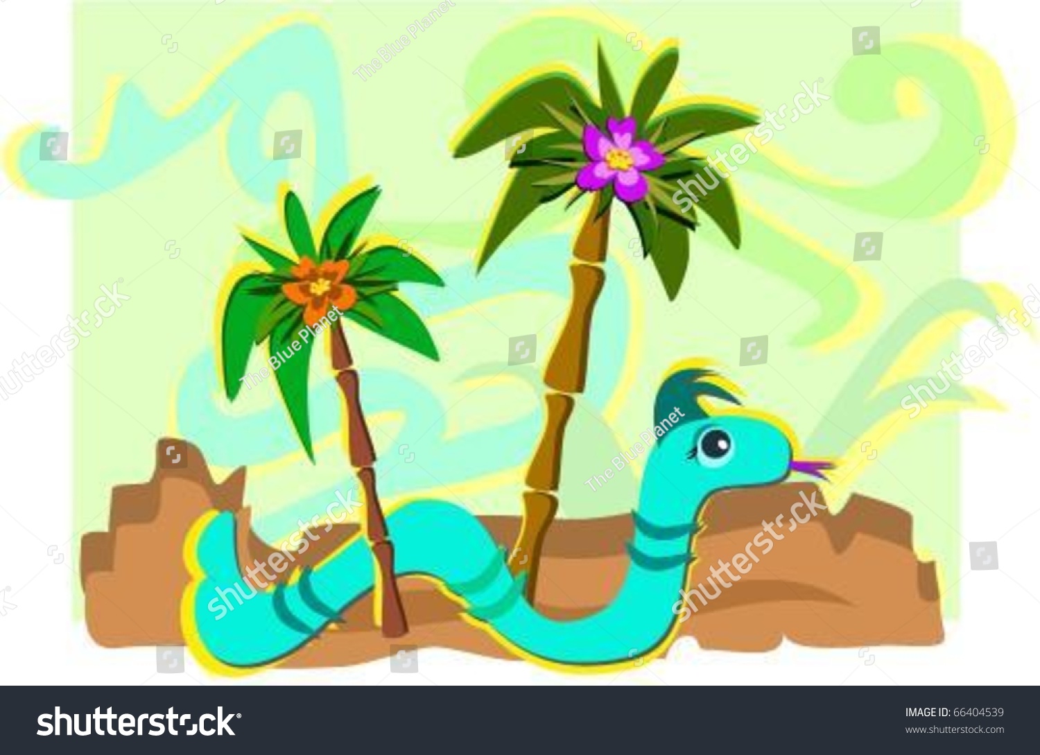 Snake Palm Trees Stock Vector (Royalty Free) 66404539