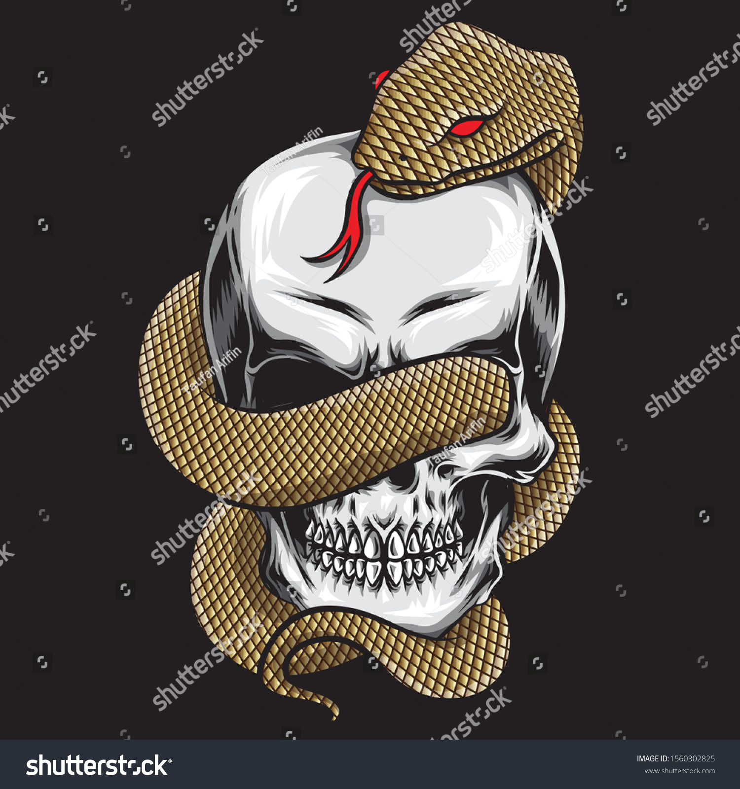Snake Skull Vector Logo Stock Vector (Royalty Free) 1560302825 ...