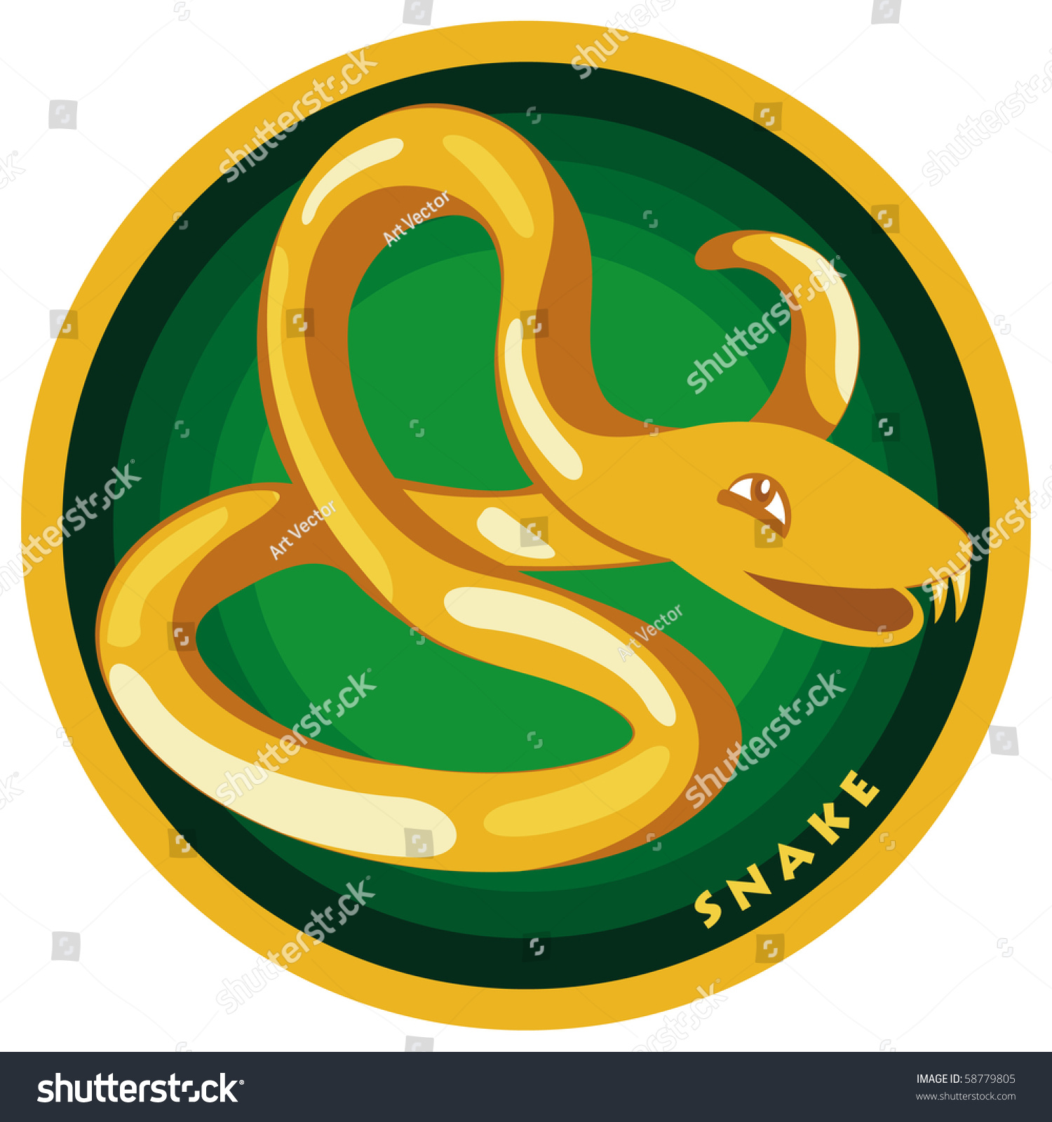 Snake Zodiac Icon Vector Stock Vector (Royalty Free) 58779805 ...