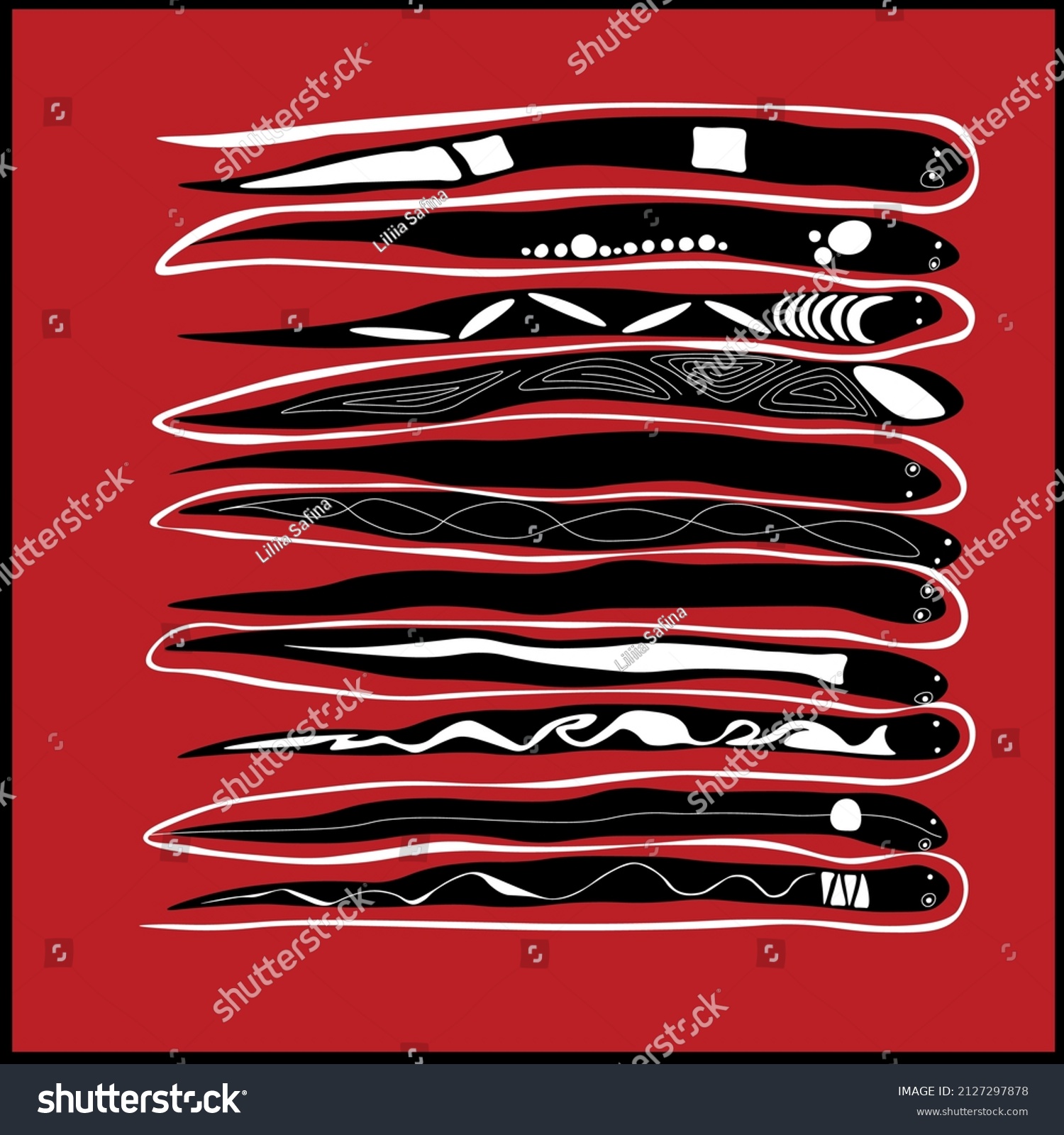 Snakes Geometric Shapes Patterns Stripes Stock Vector (Royalty Free ...