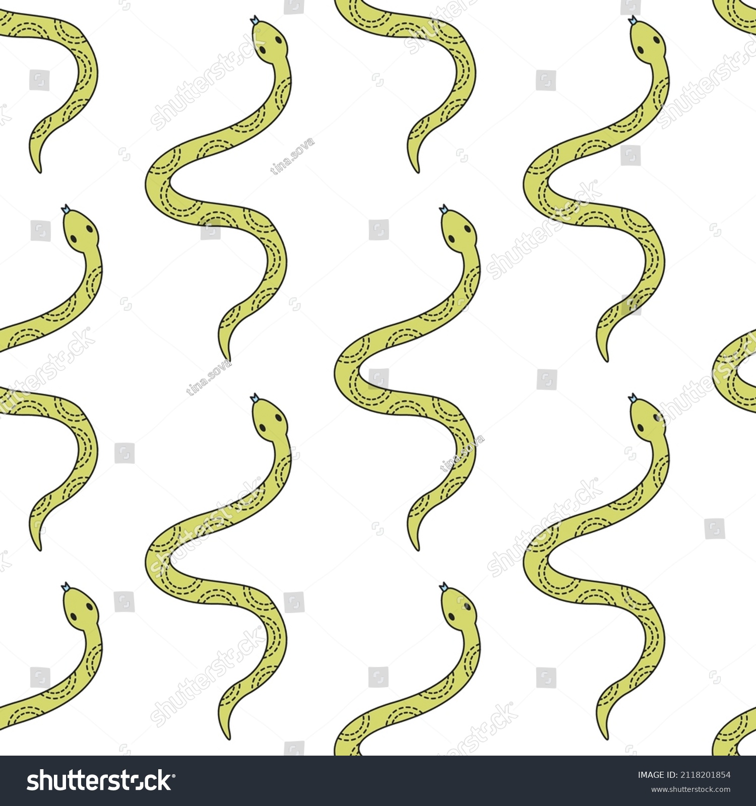 Snakes Green Pattern Reptile Green Stock Vector (Royalty Free ...