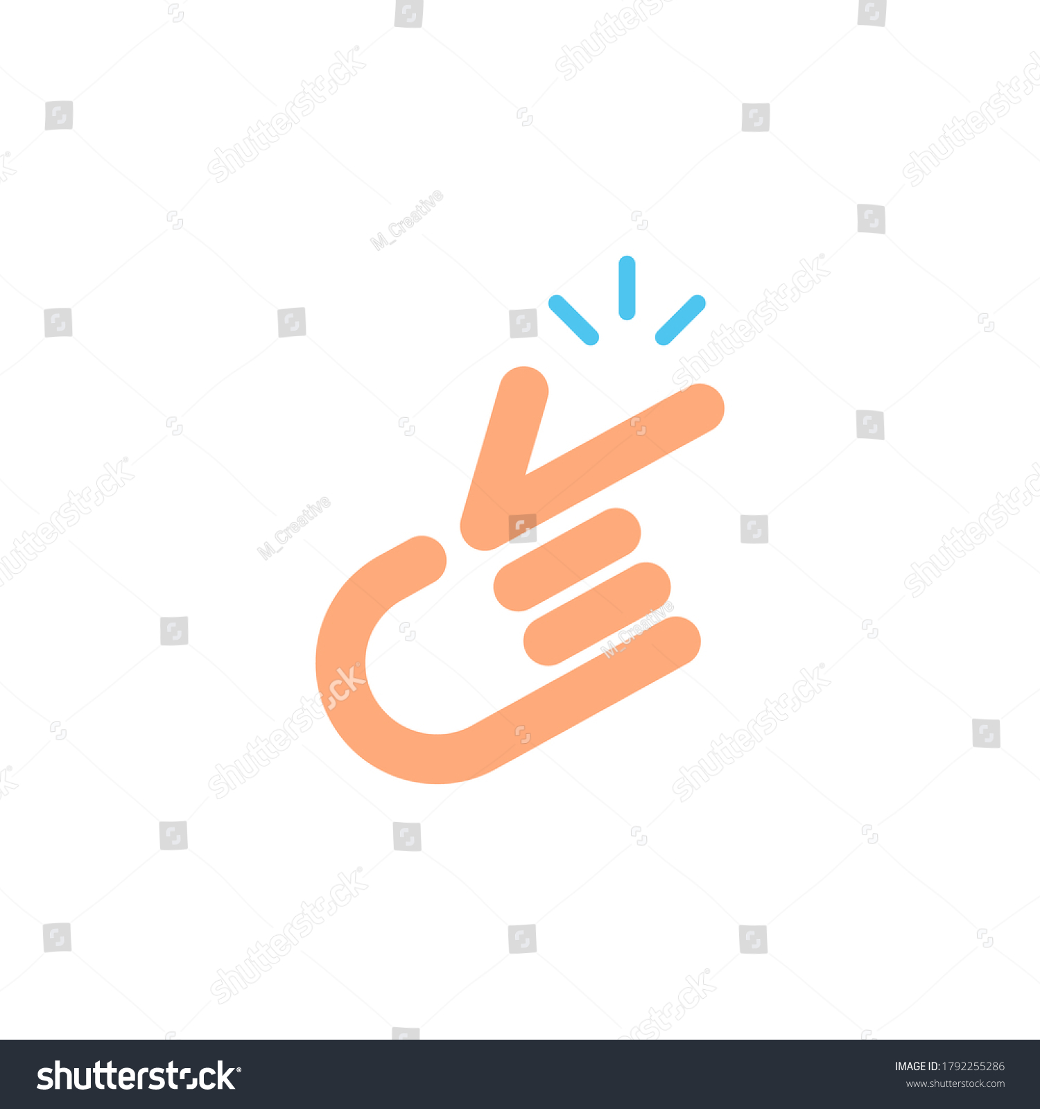 Snap Finger Vector Icon Logo Design Stock Vector (Royalty Free) 1792255286