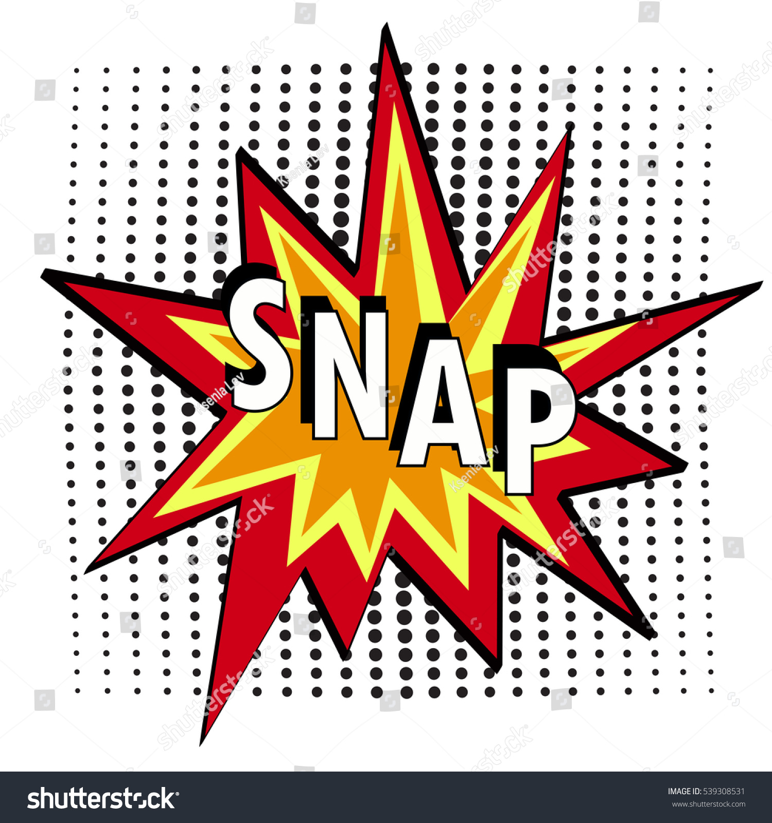 Snap Pop Art Explosion Over Dotted Stock Vector (Royalty Free) 539308531