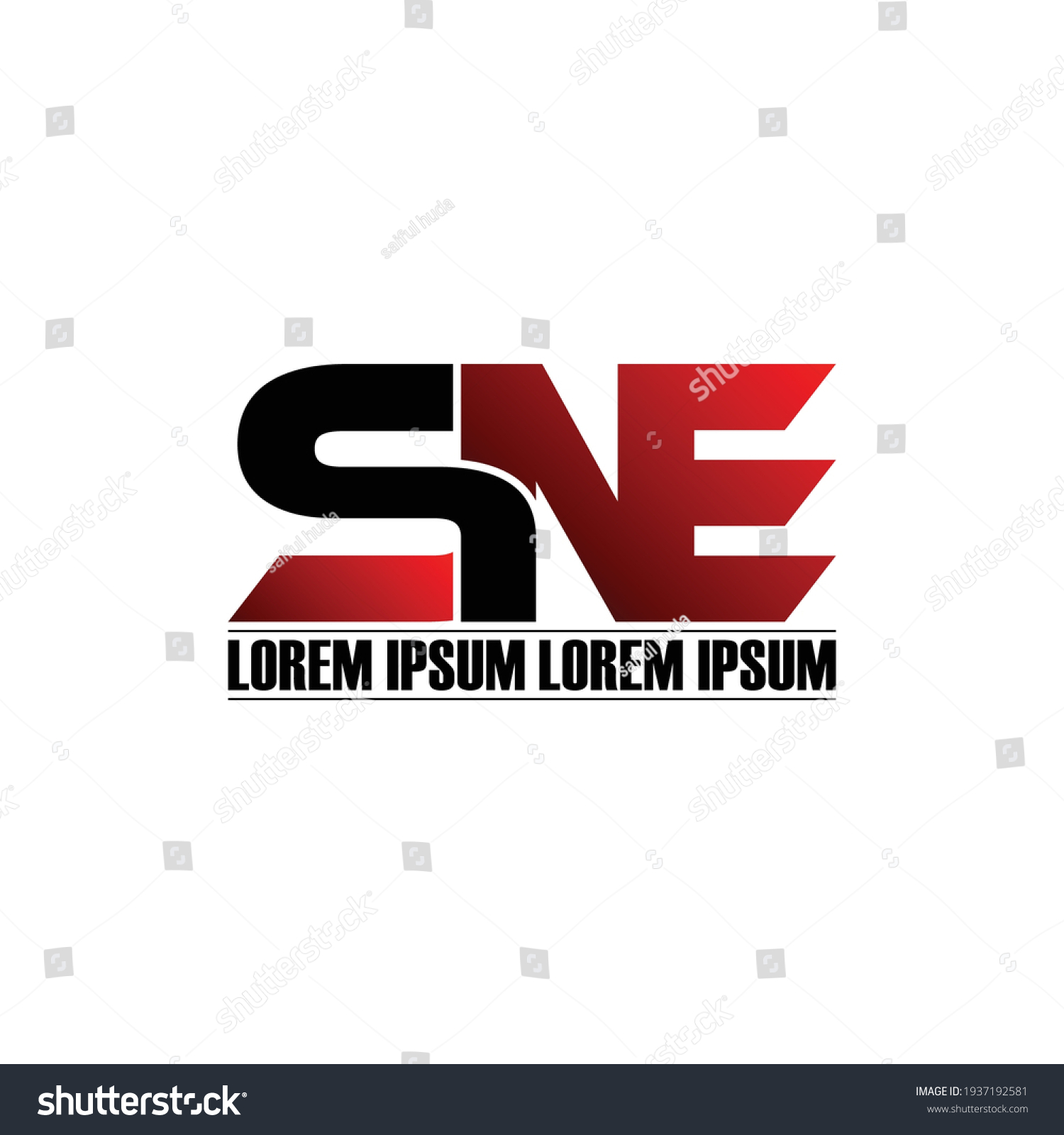 Sne Letter Monogram Logo Design Vector: เวกเตอร์สต็อก (ปลอดค่าลิขสิทธิ์ ...