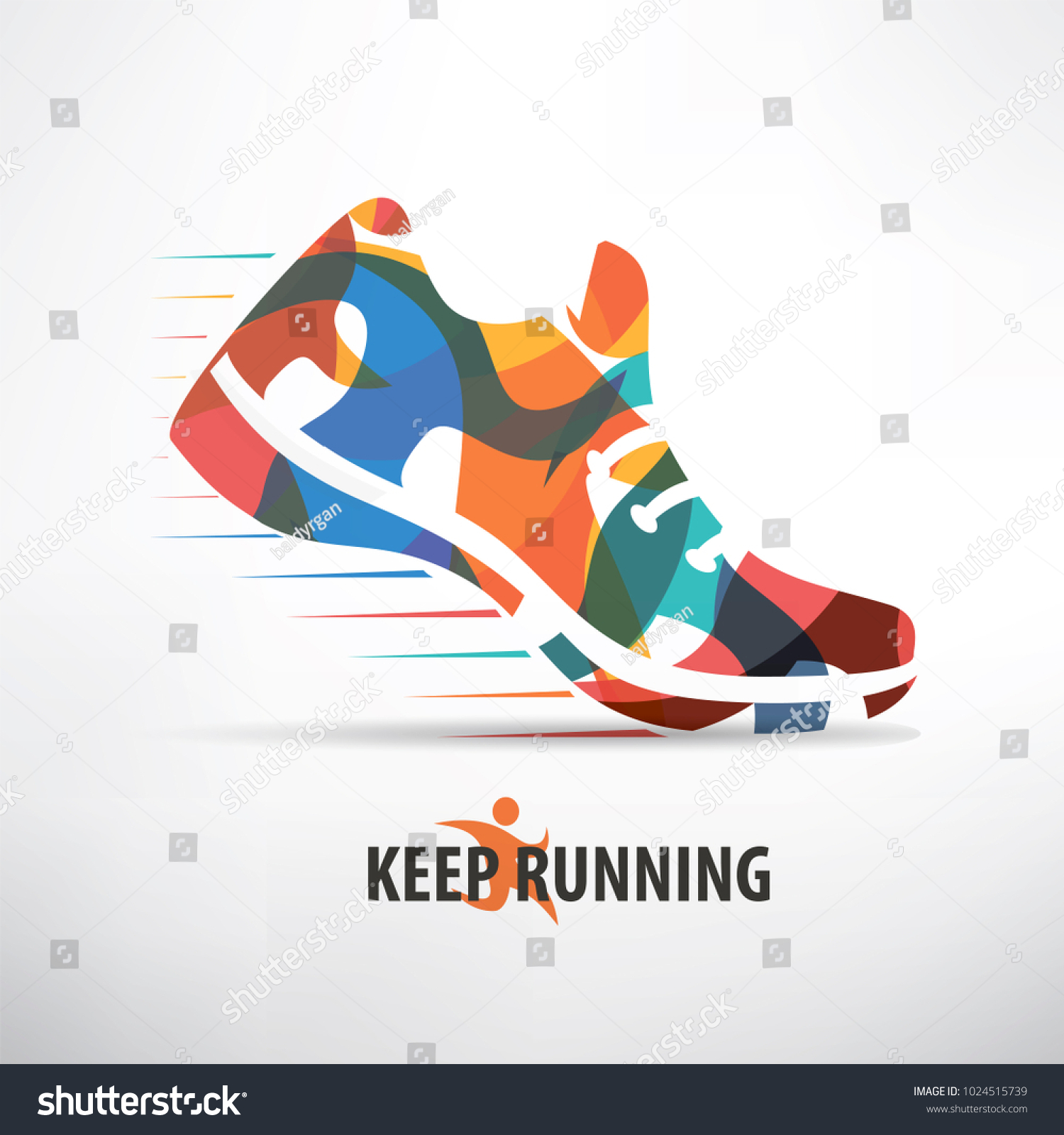 Sneaker Stylized Vector Symbol Running Concept Stock Vector (Royalty ...