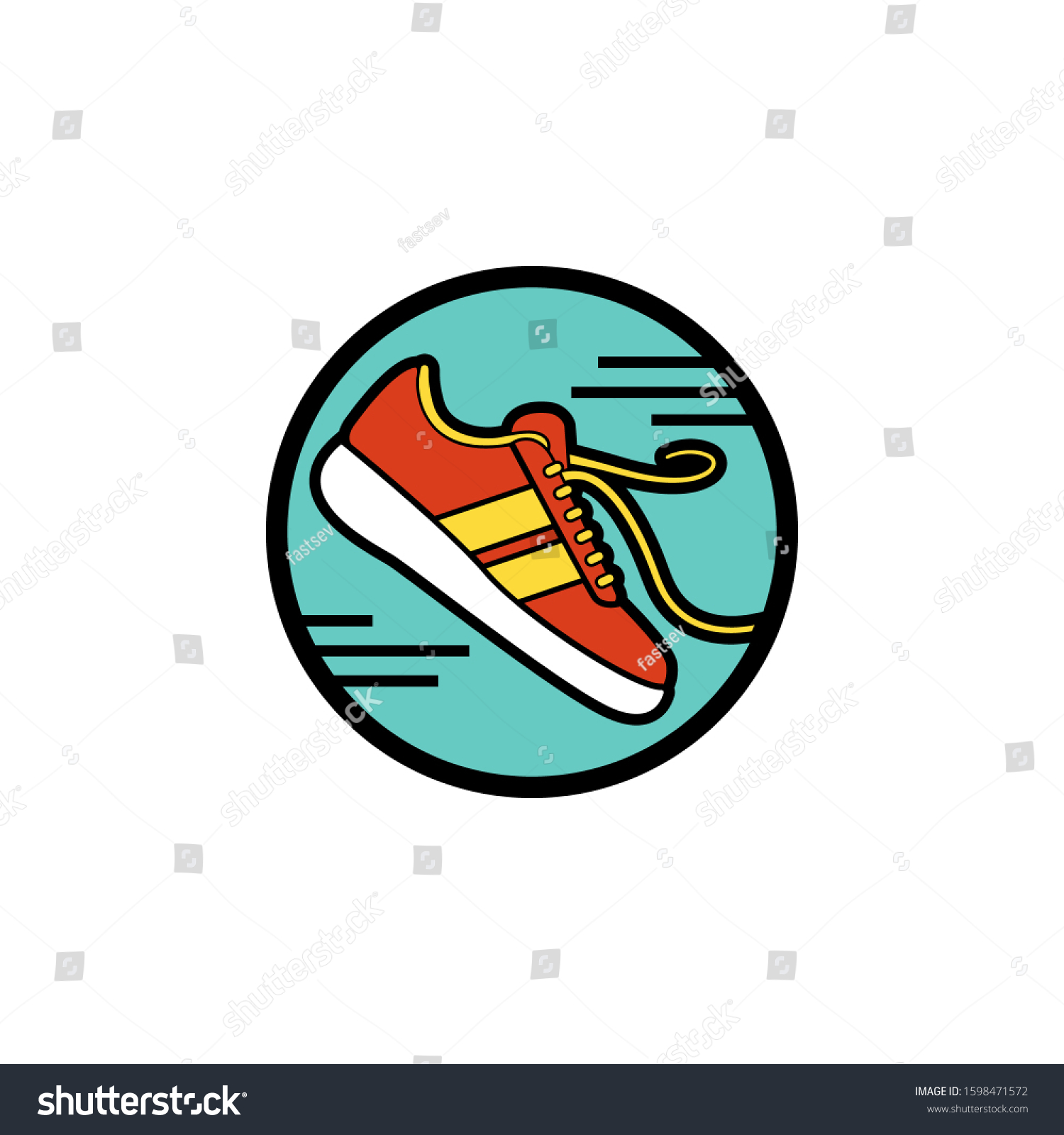 Sneakers Circle Logo Design Vector Stock Vector (Royalty Free) 1598471572