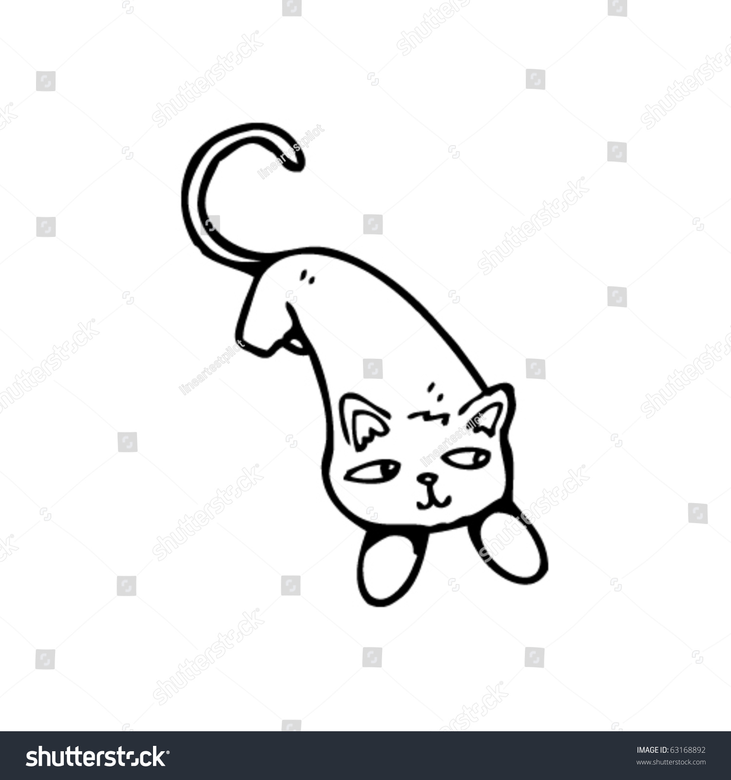 Sneaky Jumping Cat Cartoon Stock Vector (Royalty Free) 63168892
