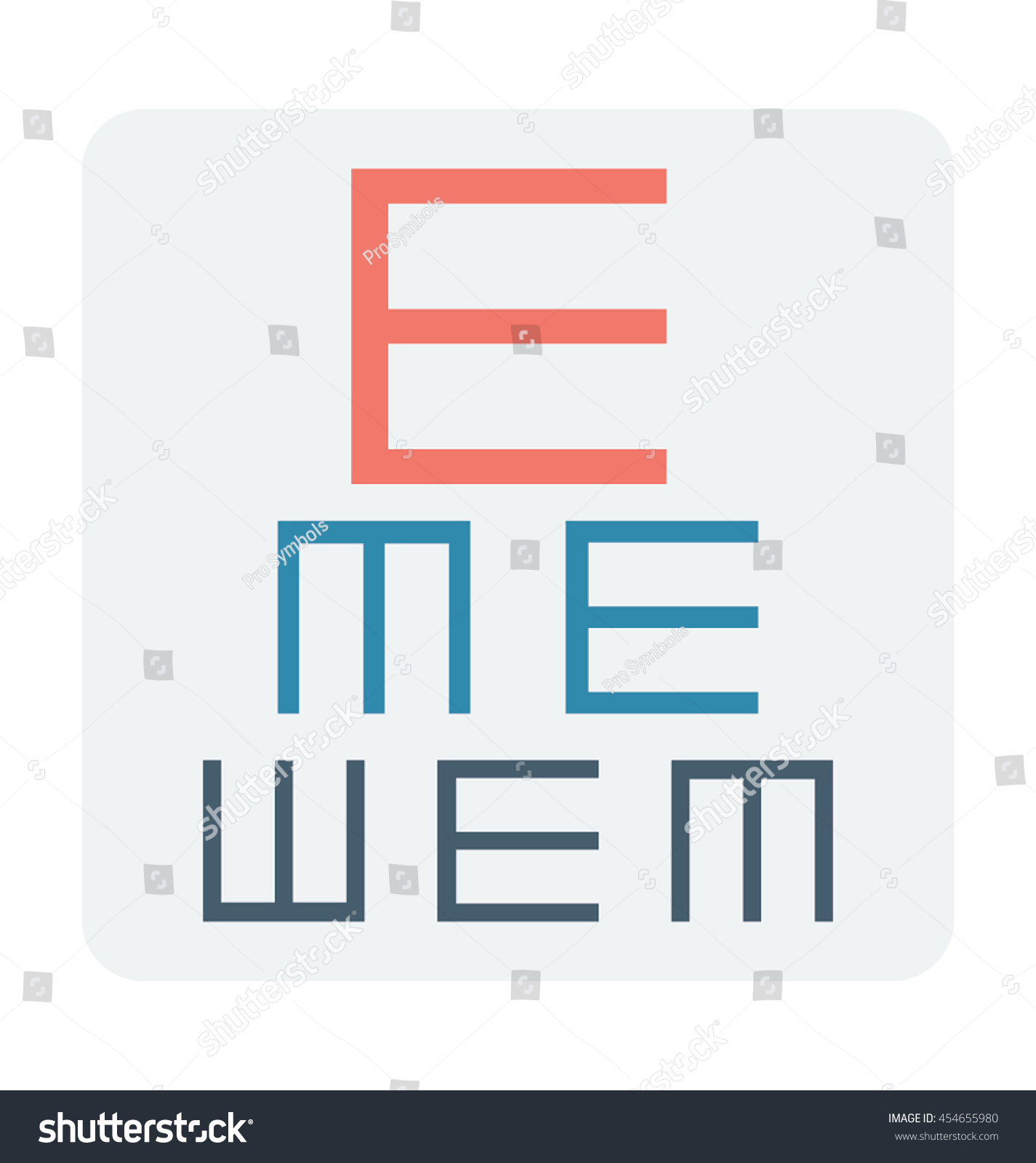 Snellen Chart Vector Icon Stock Vector (Royalty Free) 454655980