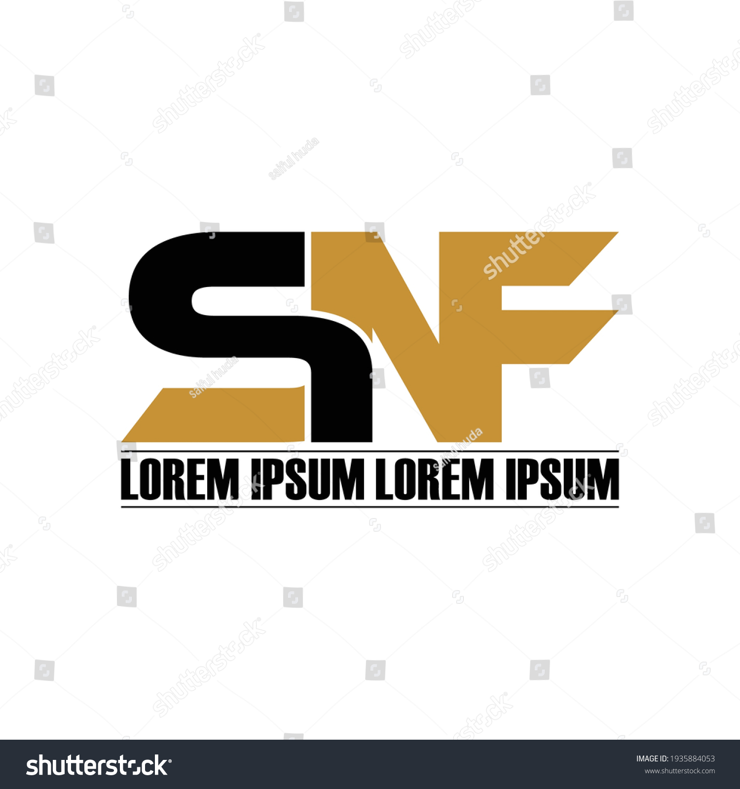 Snf Letter Monogram Logo Design Vector Stock Vector (Royalty Free ...