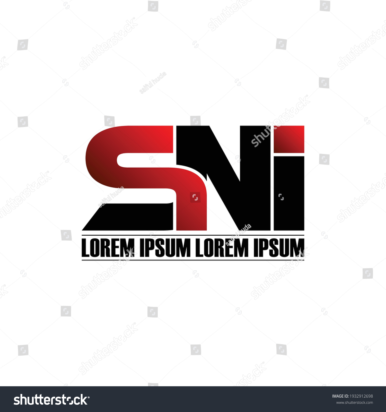 Sni Letter Monogram Logo Design Vector Stock Vector (Royalty Free ...