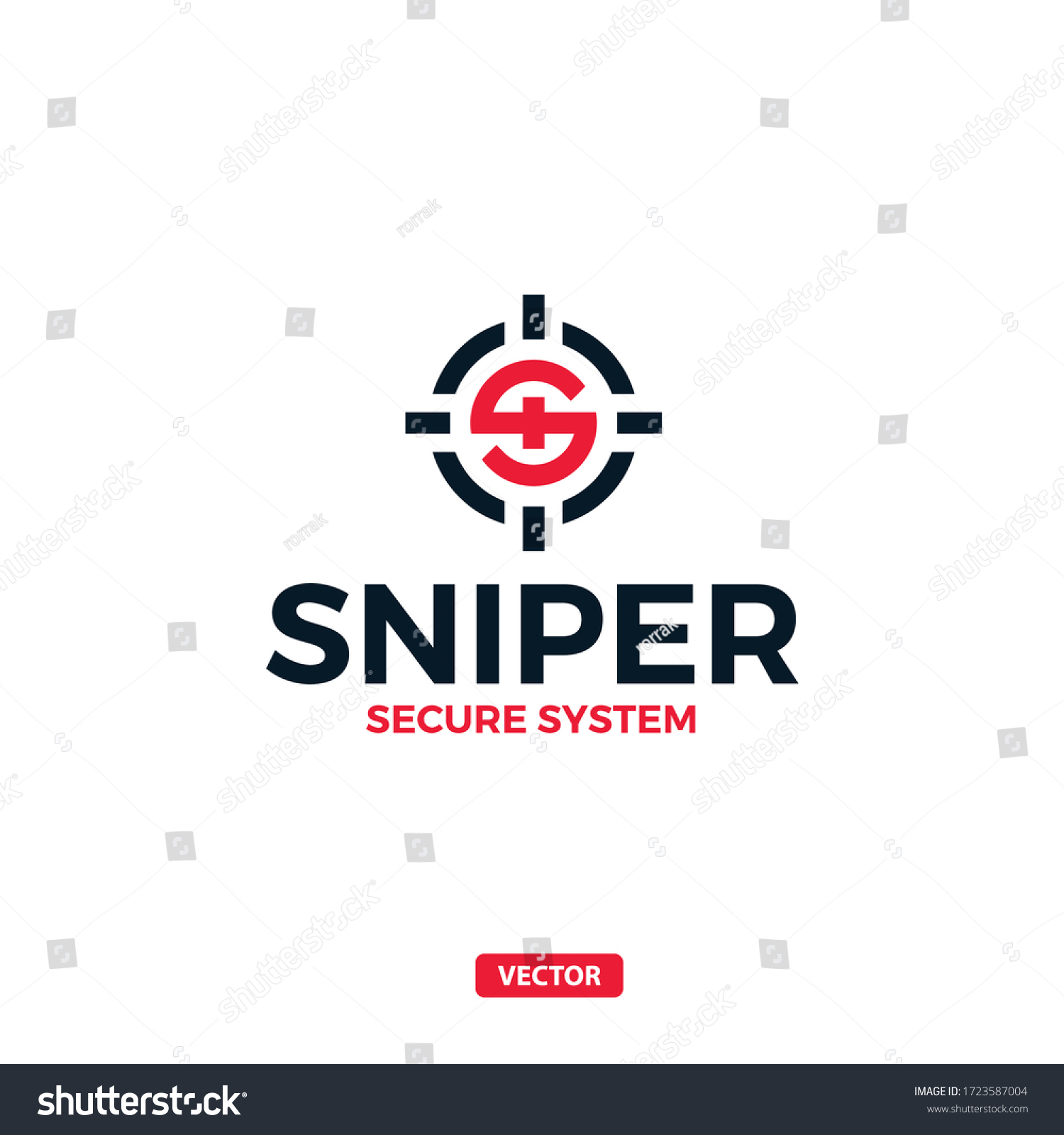 Sniper Aim Target Vector Logo S Stock Vector (Royalty Free) 1723587004