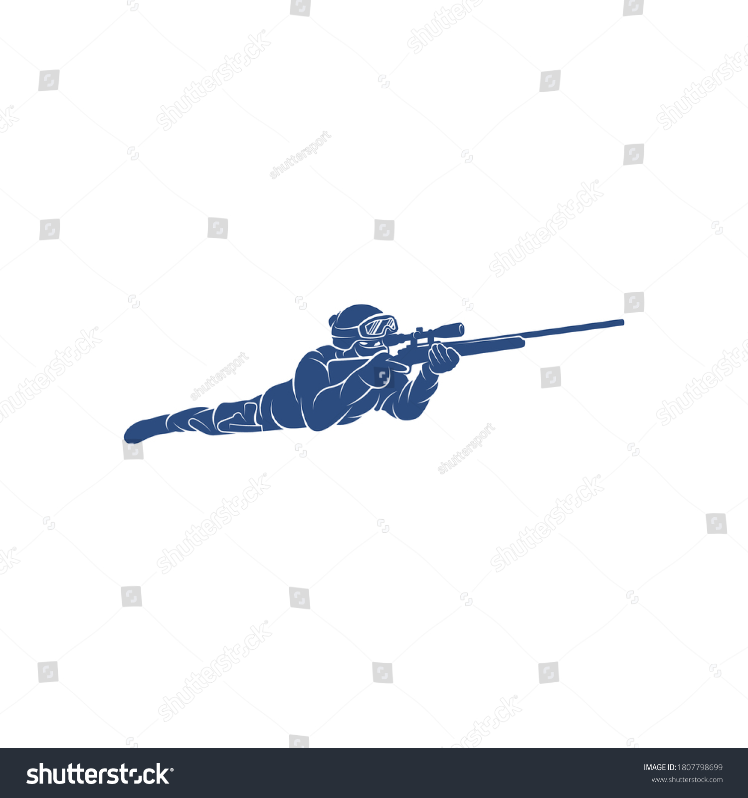 Sniper Army Logo Design Template Vector Stock Vector (Royalty Free ...