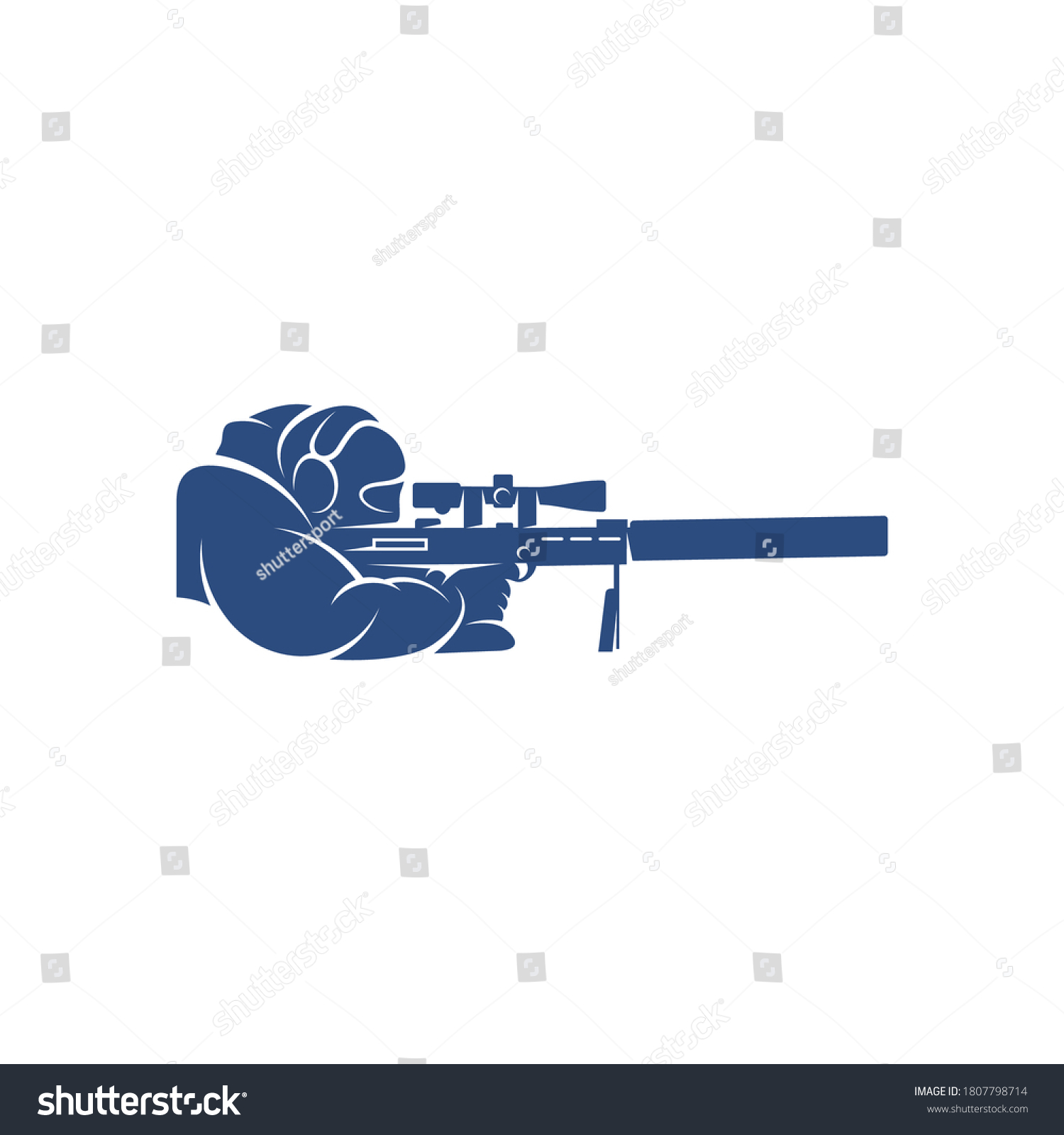 Sniper Army Logo Design Template Vector Stock Vector (Royalty Free ...