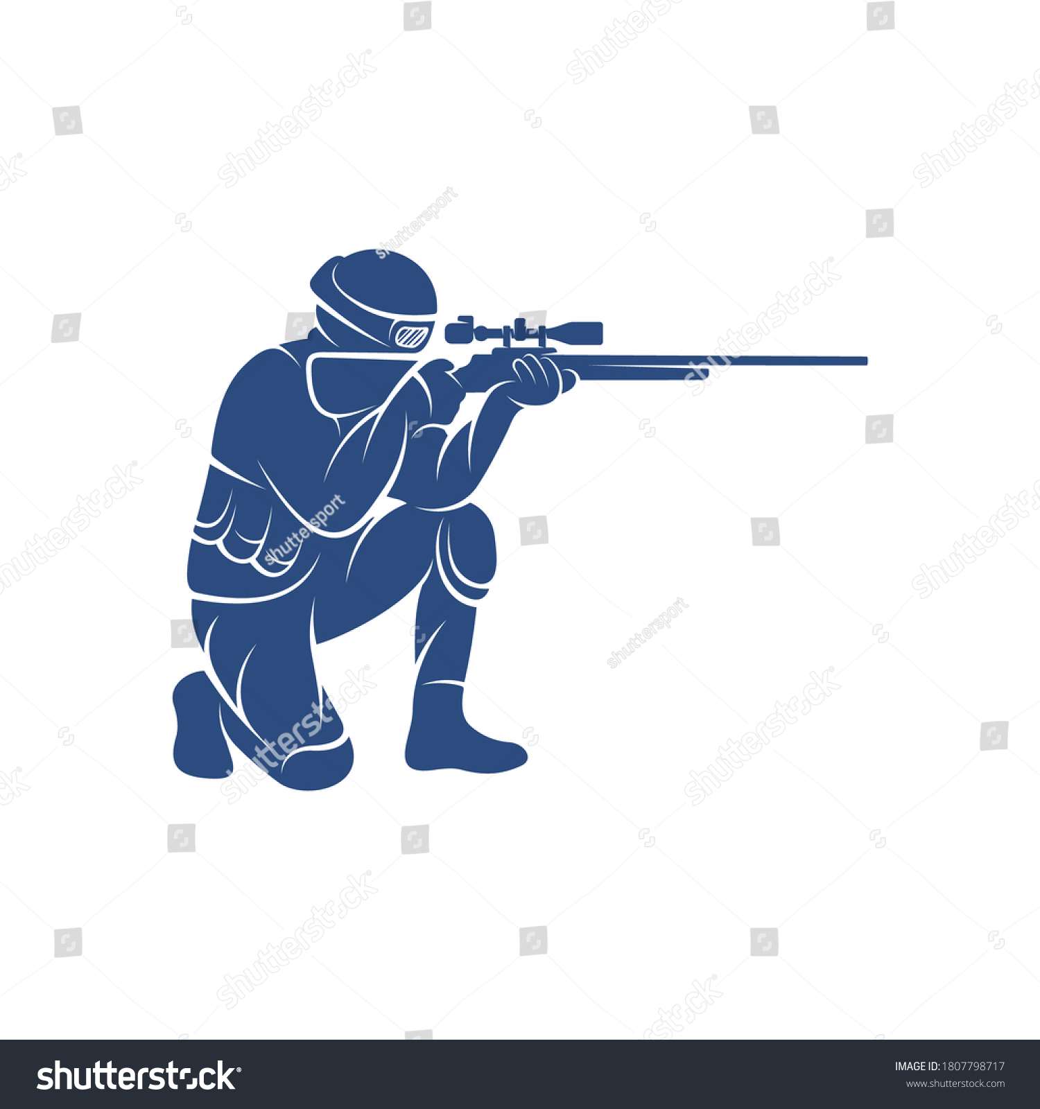 Sniper Army Logo Design Template Vector Stock Vector (Royalty Free ...