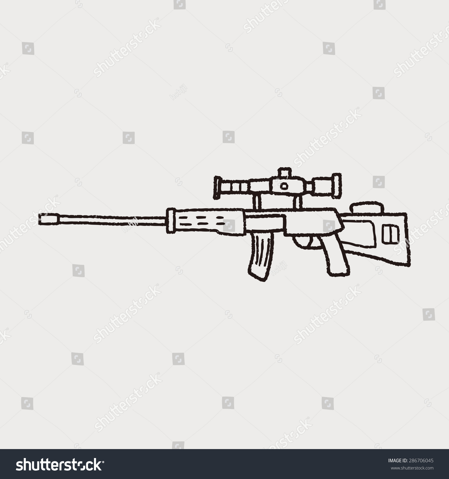 Sniper Rifle Doodle Stock Vector (Royalty Free) 286706045 | Shutterstock
