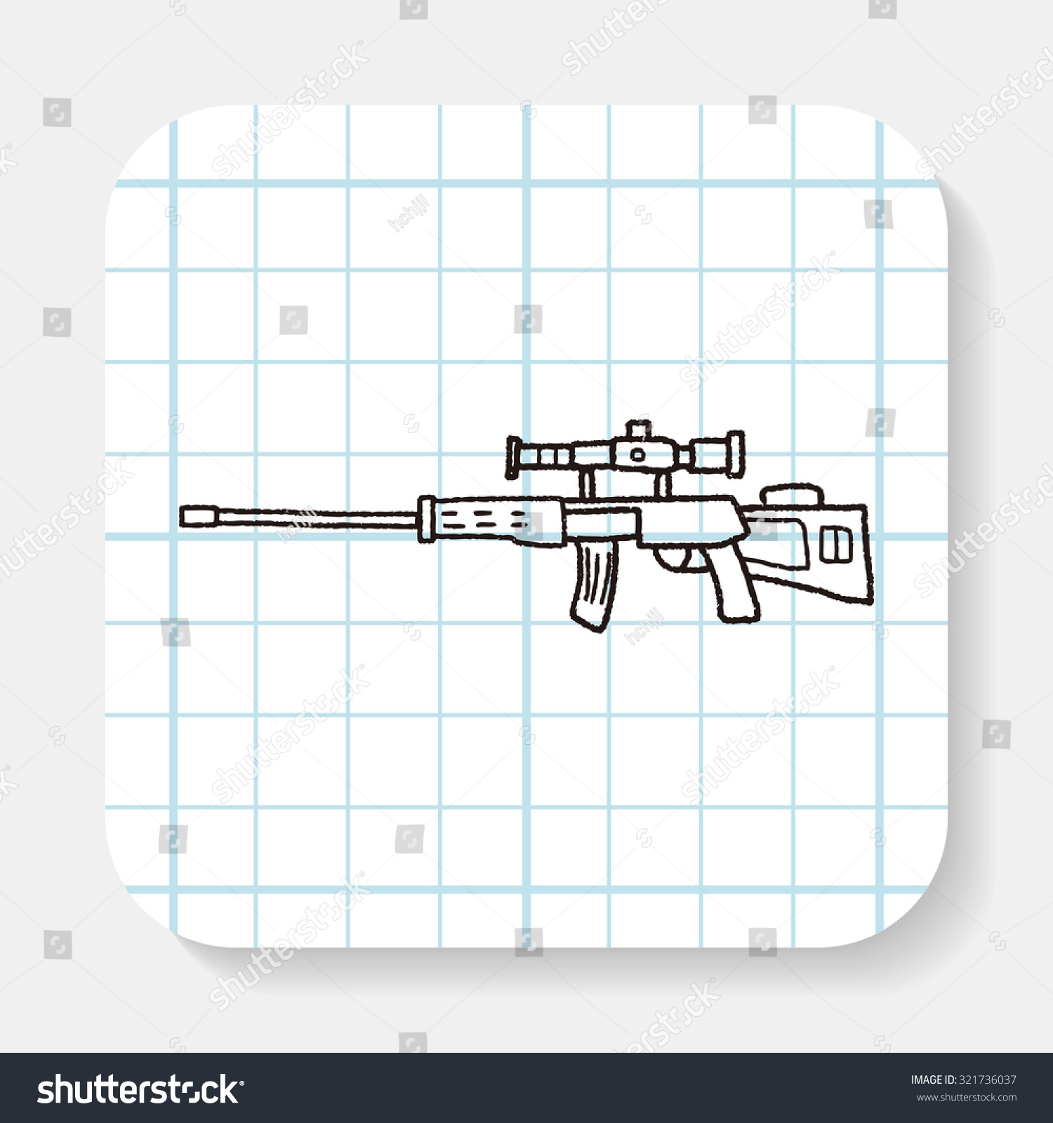 Sniper Rifle Doodle Stock Vector (Royalty Free) 321736037