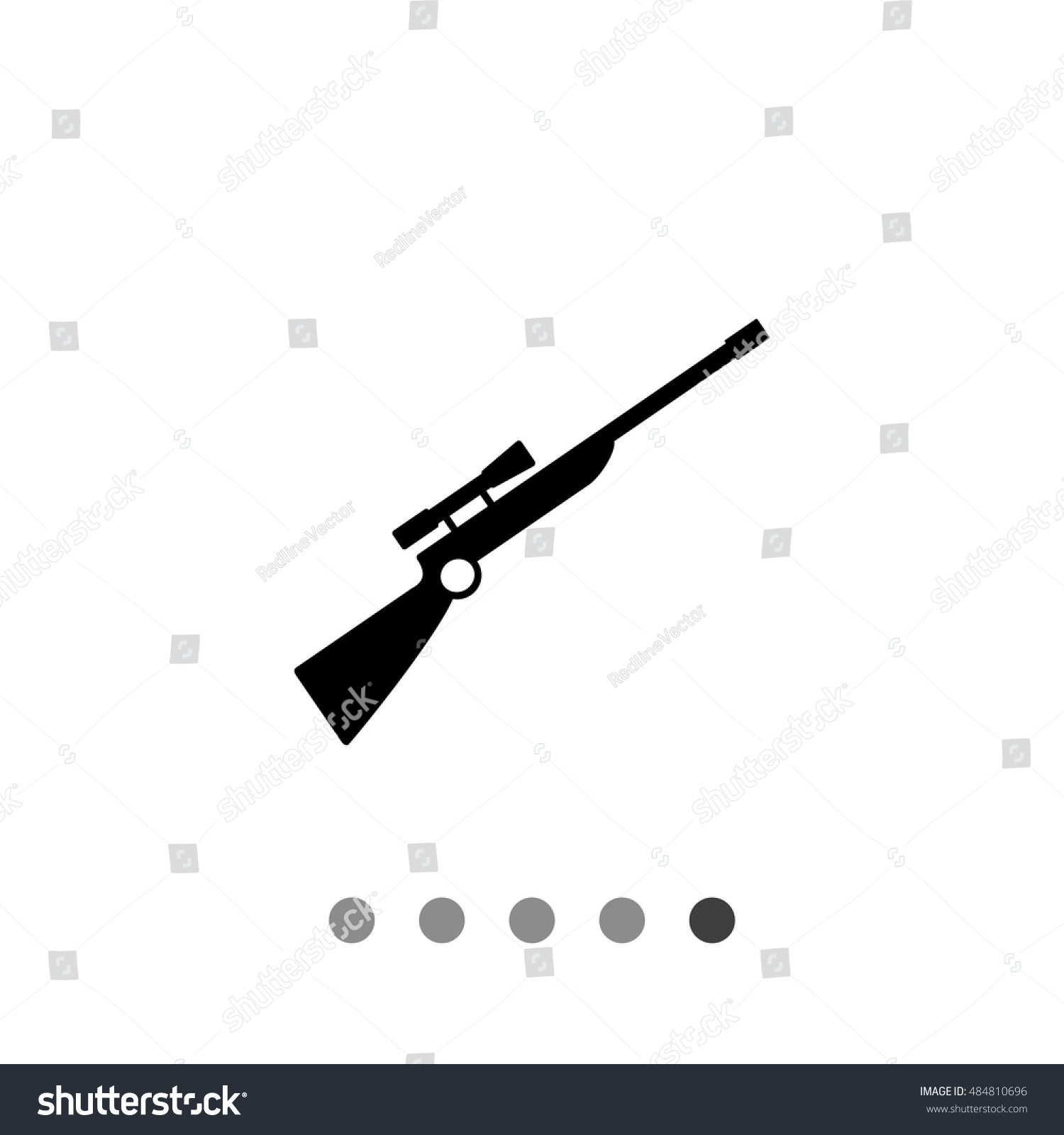 Sniper Rifle Simple Icon Stock Vector (Royalty Free) 484810696 ...