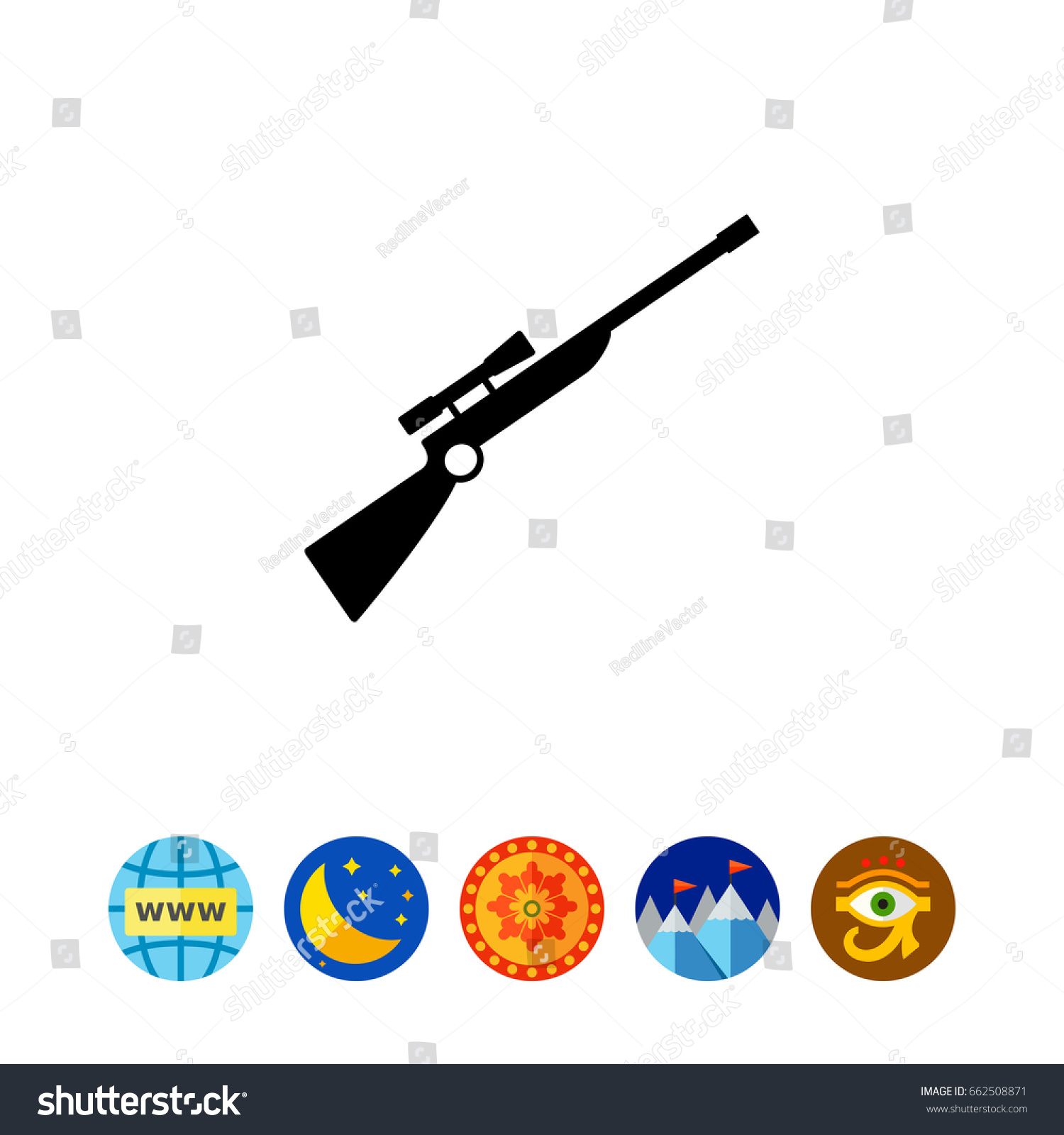 Sniper Rifle Simple Icon Stock Vector (Royalty Free) 662508871 ...