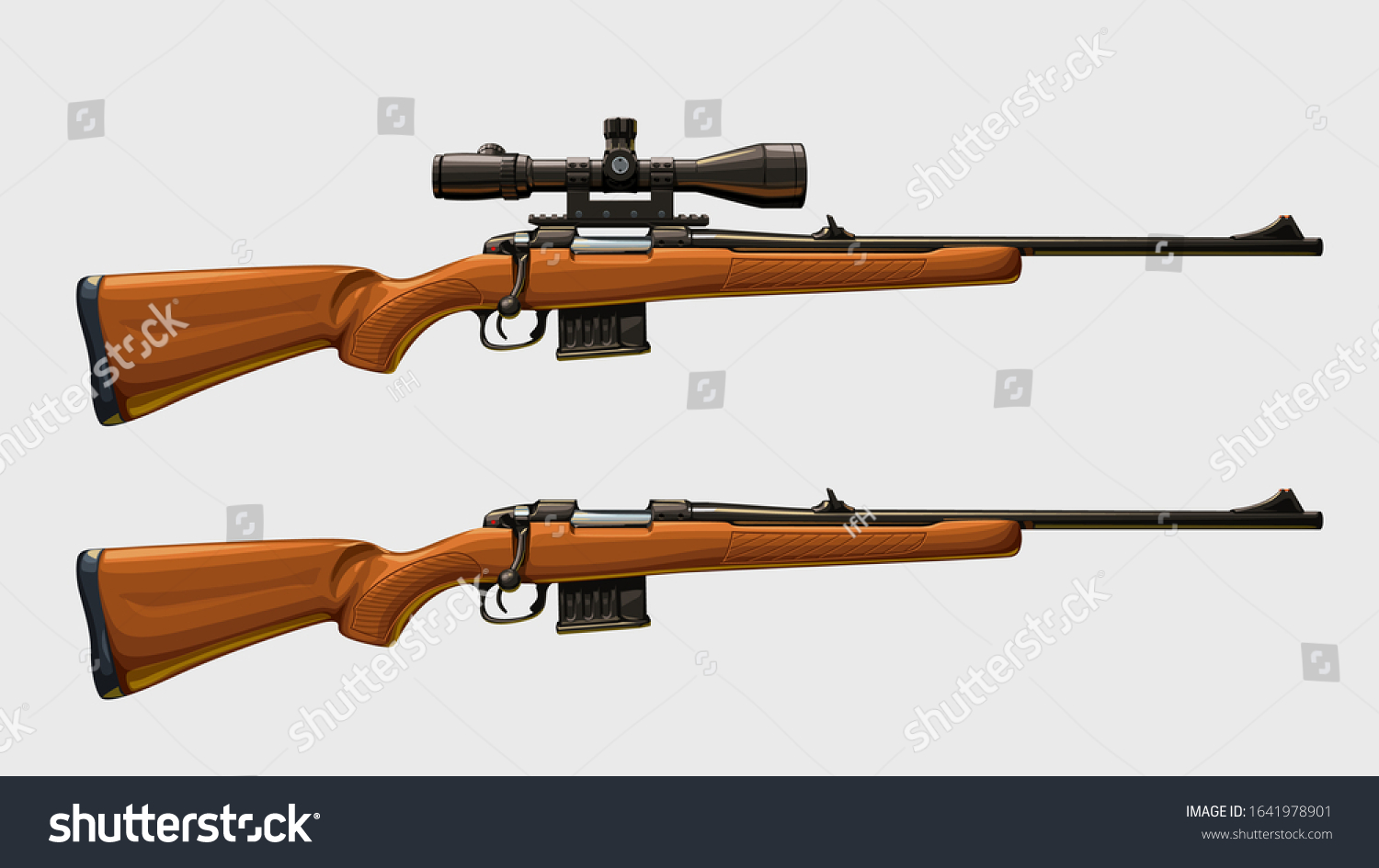 Sniper Rifles Set Side View Stock Vector (Royalty Free) 1641978901 ...