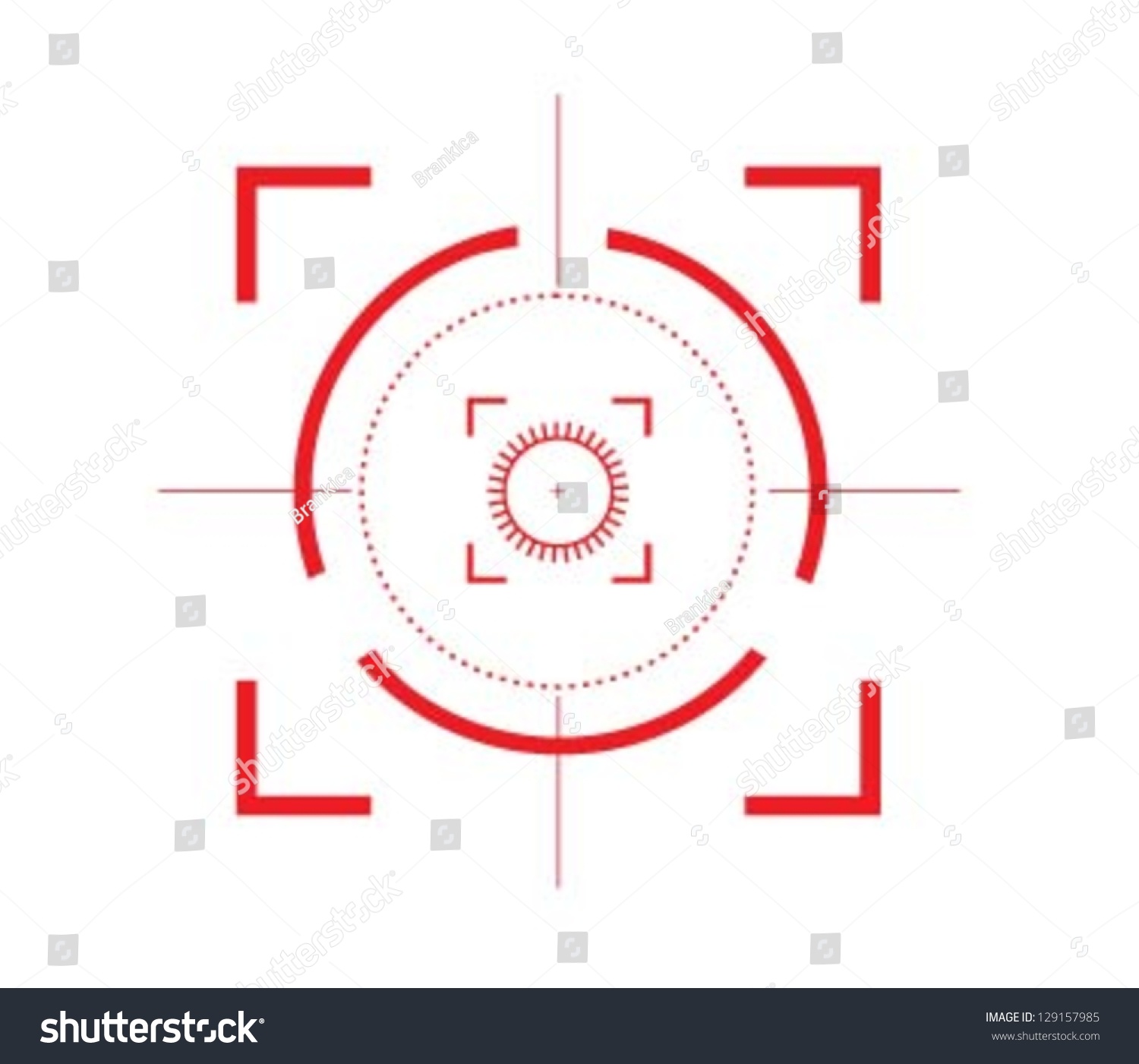 Sniper Target Scope Sight Isolated On Stock Vector (Royalty Free) 129157985