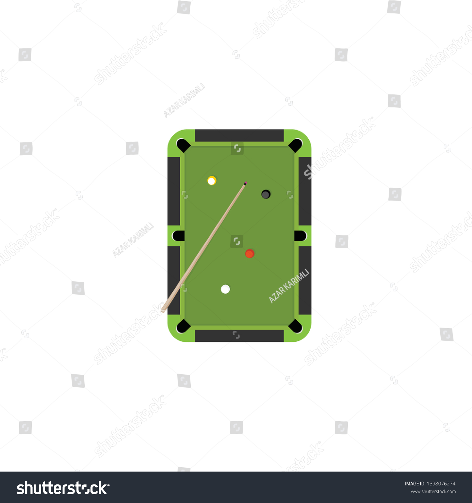 Snooker Table Vector On White Background Stock Vector (Royalty Free ...
