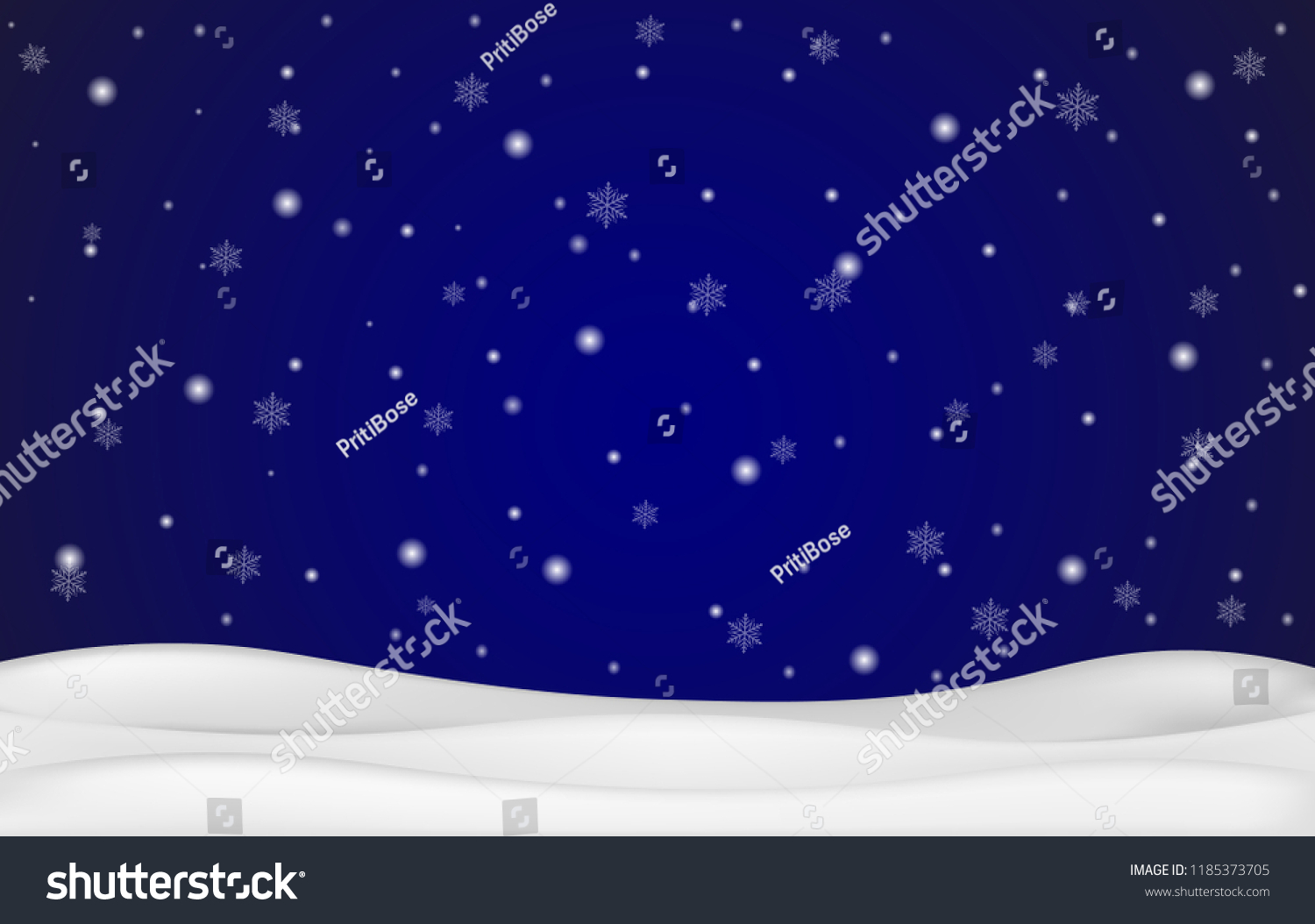 Snow Falling Background Winter Landscape Vector Stock Vector (Royalty ...