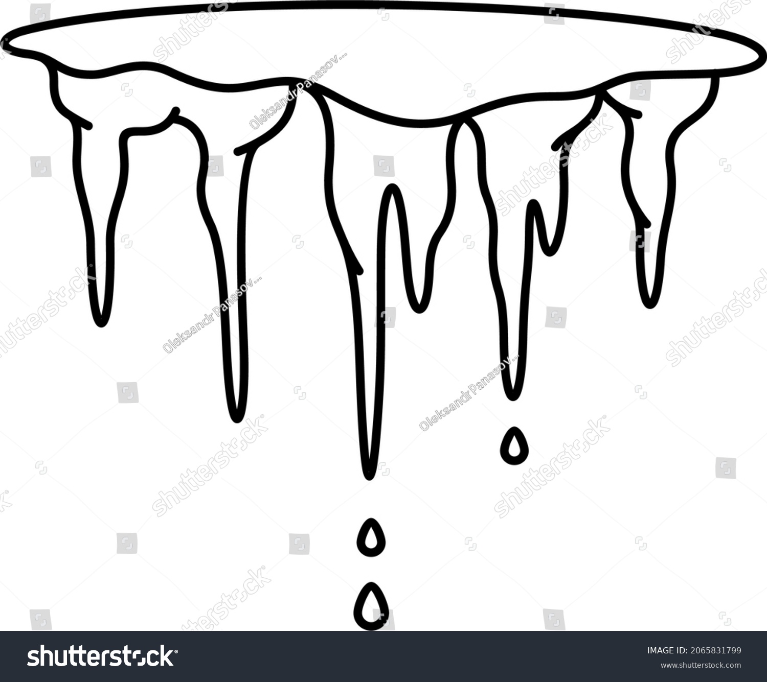 Snow Icicles Vector Outline Icon Stock Vector (Royalty Free) 2065831799