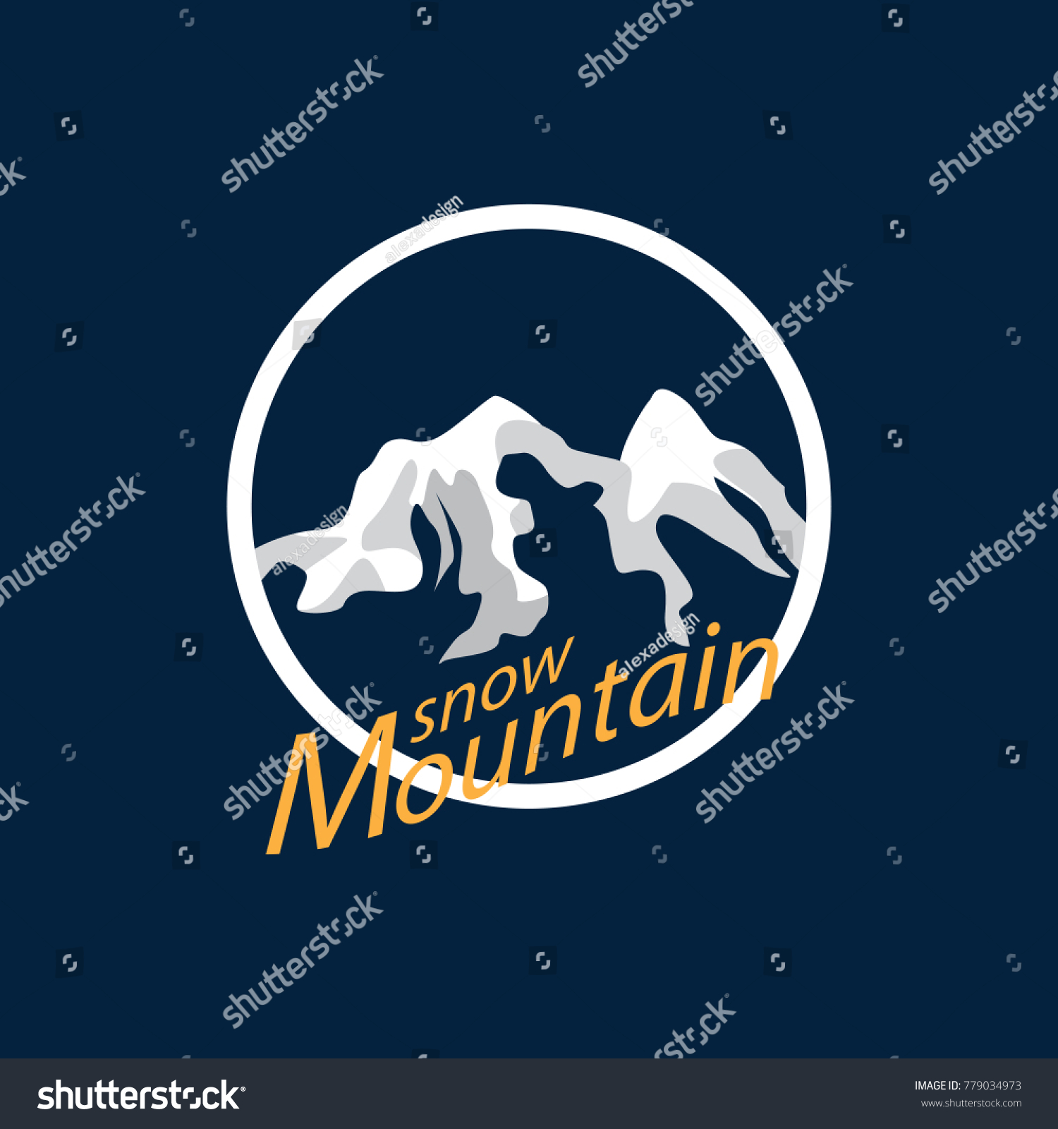 Snow Mountain Vector Logo Stock Vector (Royalty Free) 779034973