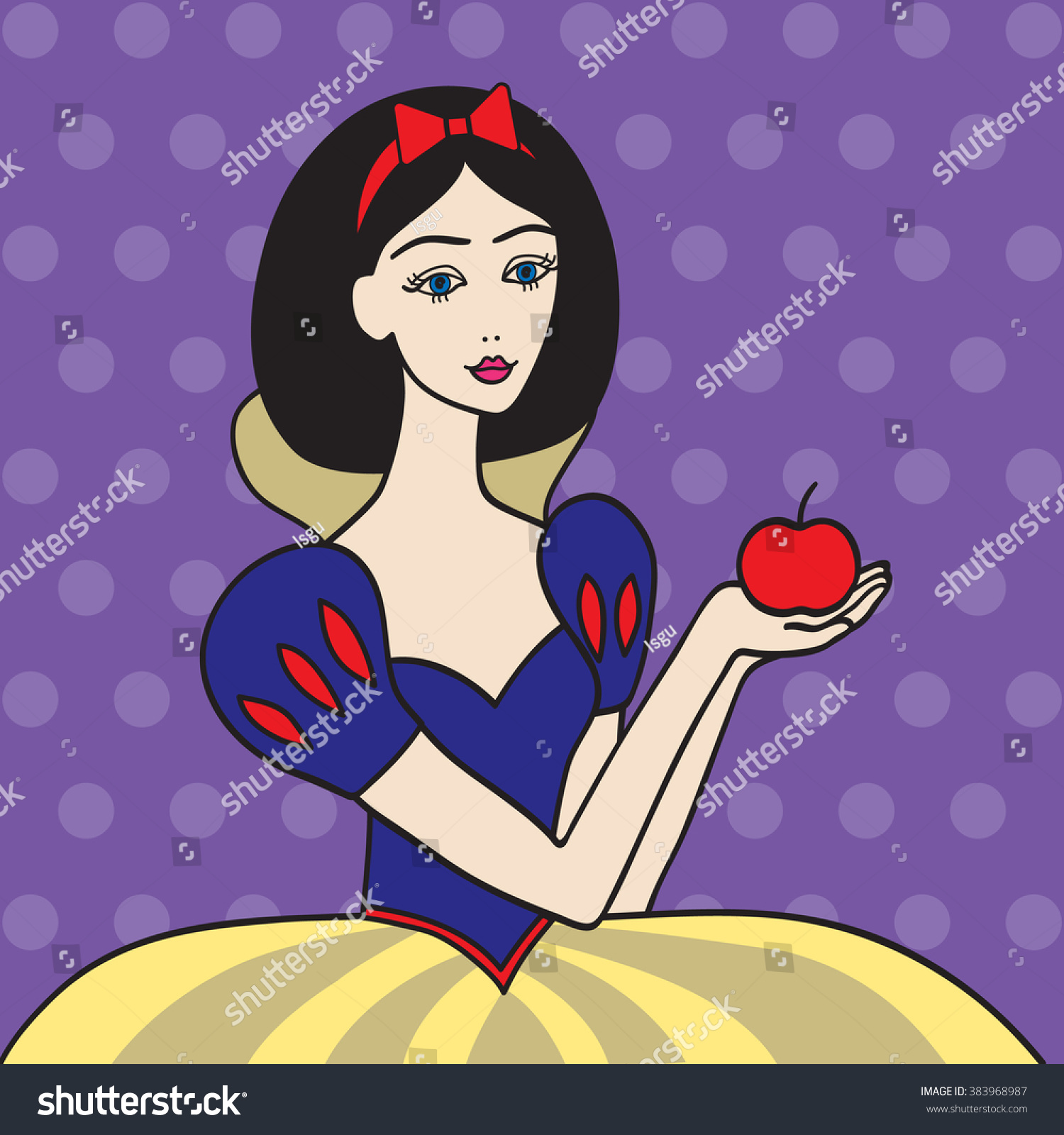 Snow White Apple Stock Vector (Royalty Free) 383968987