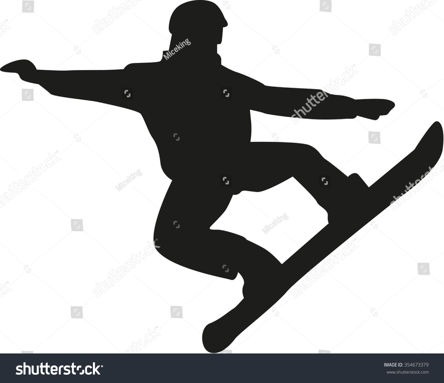 Snowboarding Jumping Flying Stock Vector (Royalty Free) 354673379 ...