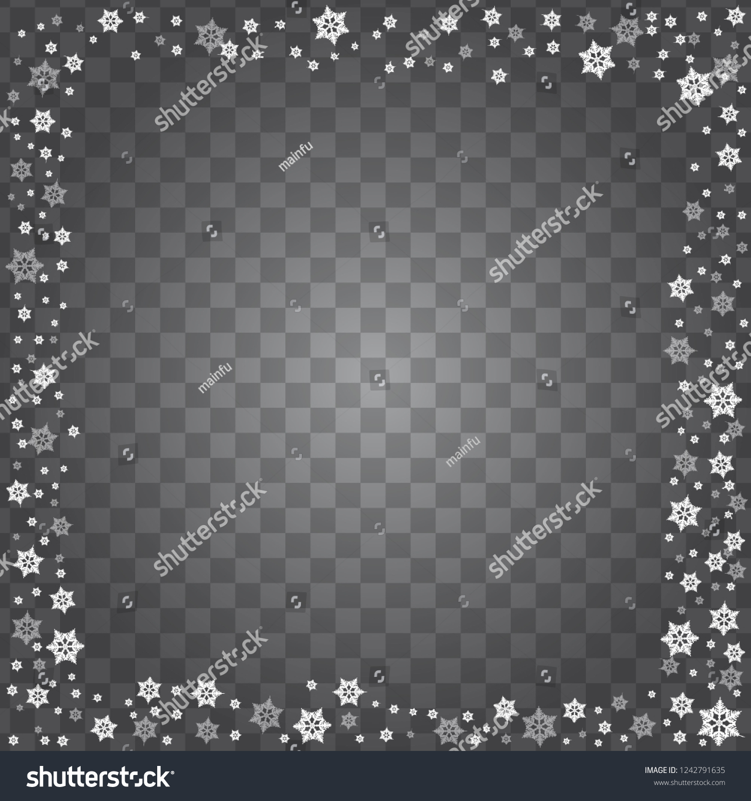 Snowflake Border Vector Isolated On Transparent: vector de stock (libre ...