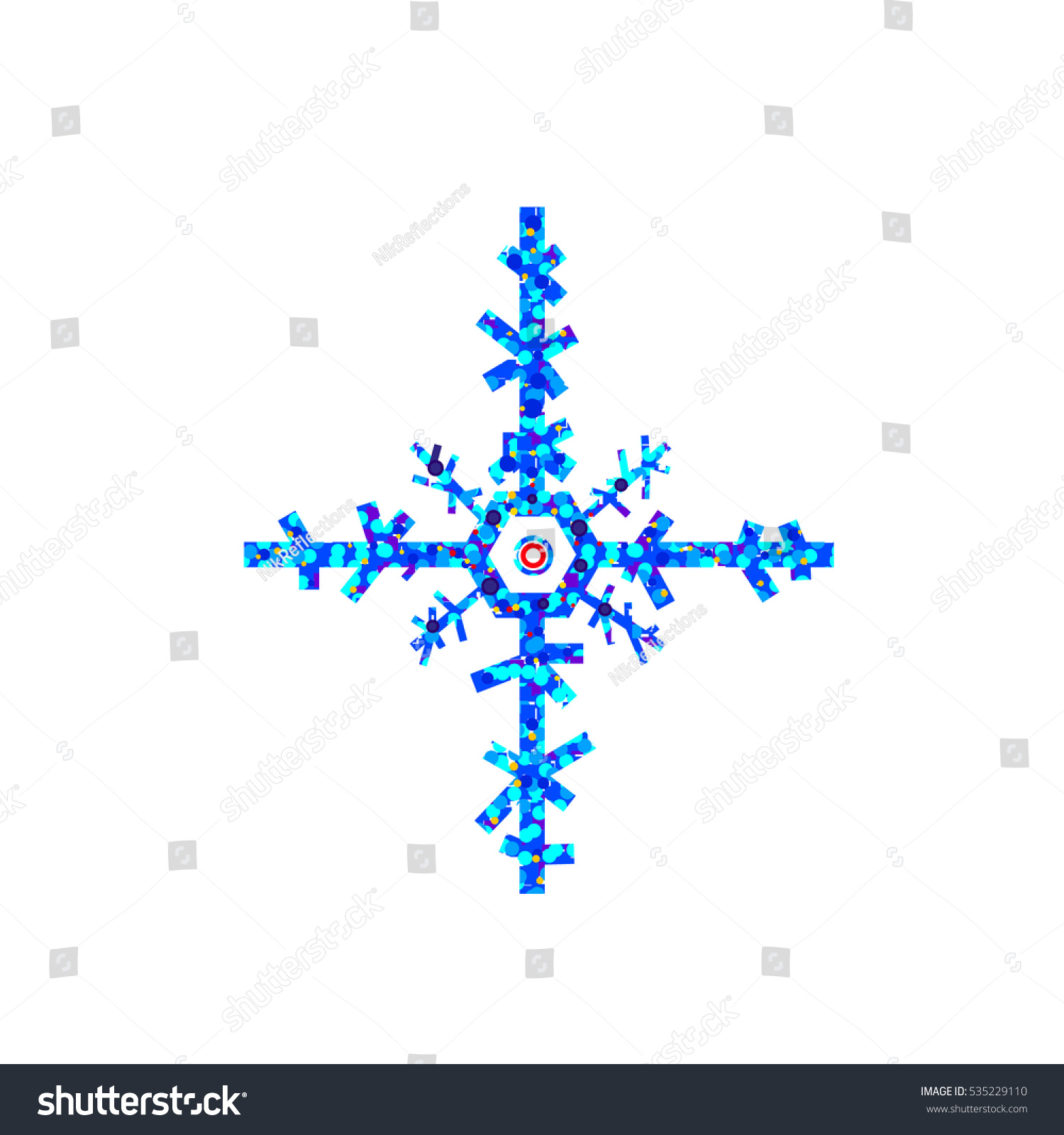 Snowflakecross Like Squareround Elements White Backgoundvector Stock ...