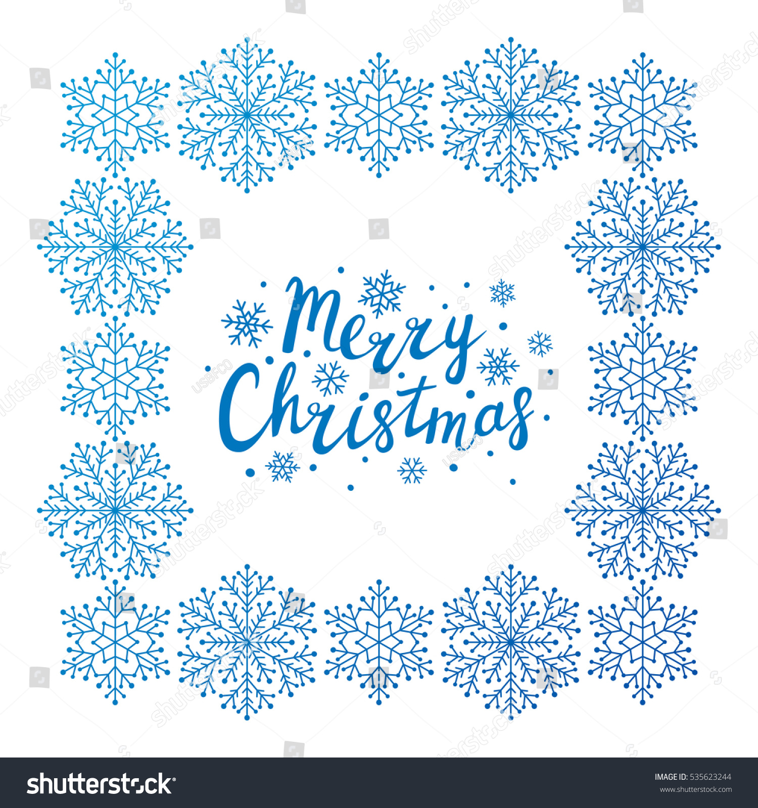 Snowflake Frame Your Design Stock Vector (Royalty Free) 535623244