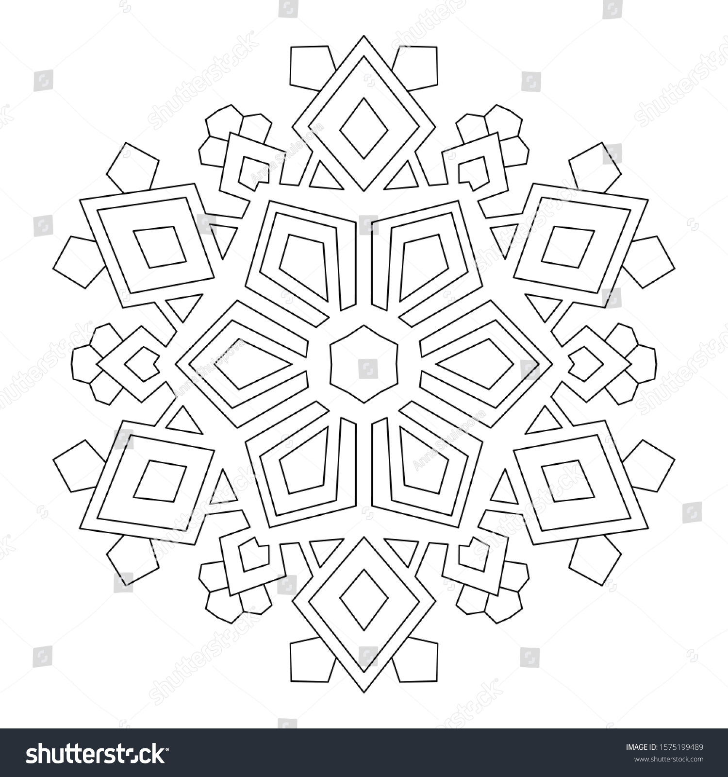 Snowflake Line Drawing Vector Illustration Stock Vector (Royalty Free ...