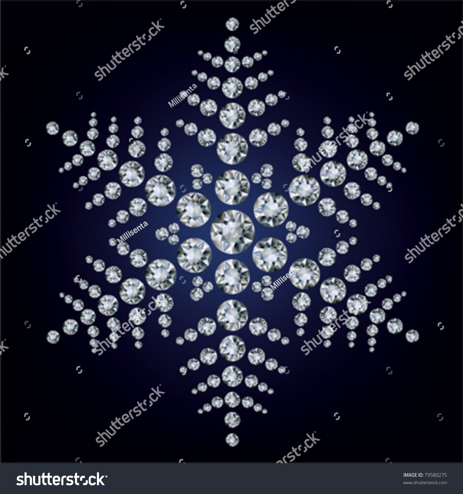 Snowflake Made Diamonds Vector Illustration Stock Vector (Royalty Free ...