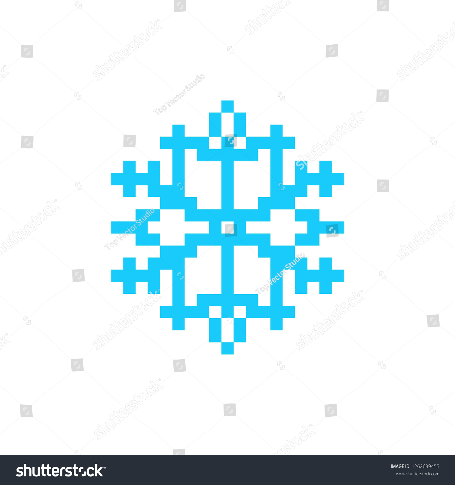 Snowflake Pixel Art Icon Snow 8bit: เวกเตอร์สต็อก (ปลอดค่าลิขสิทธิ์ ...