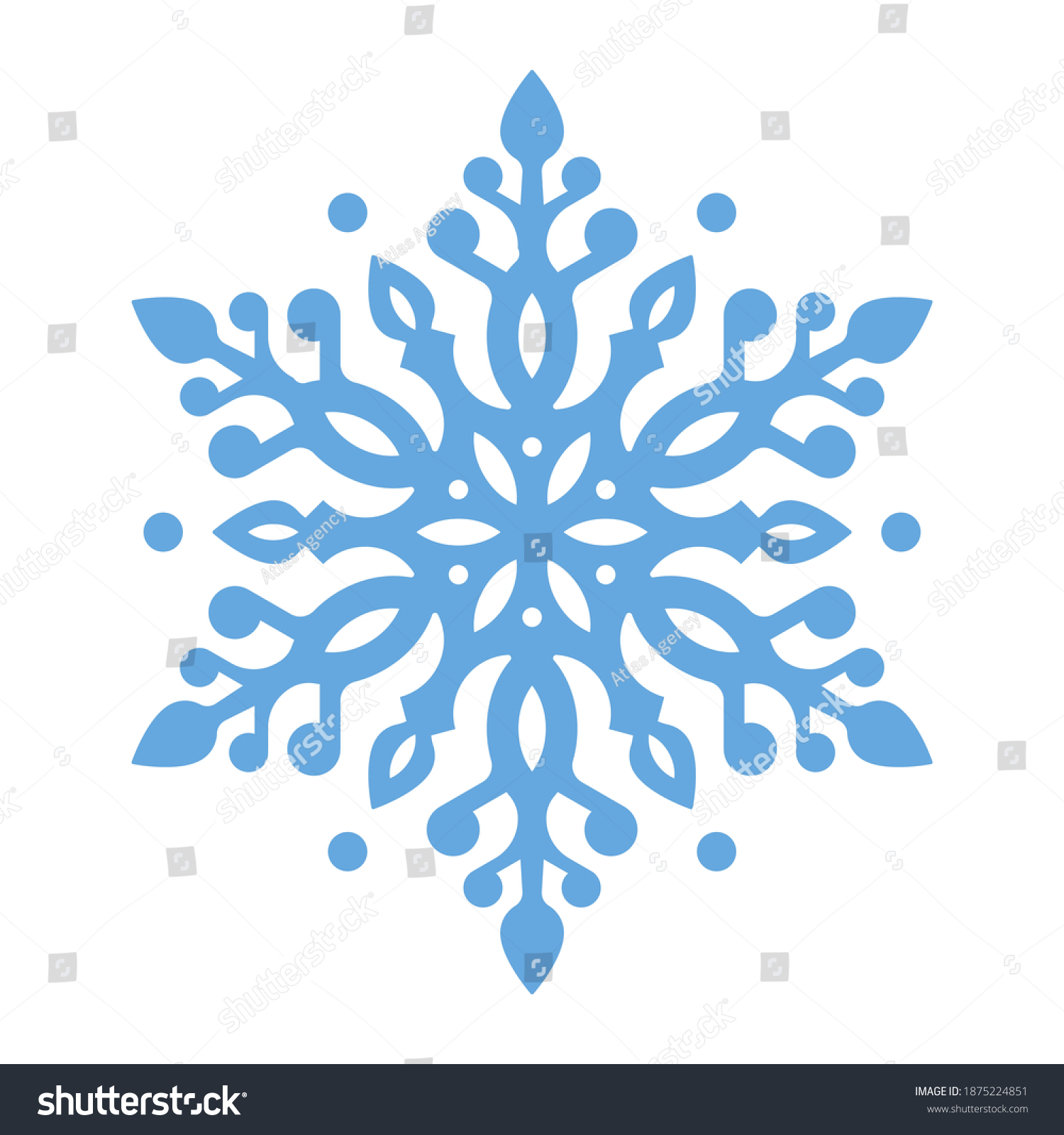 Snowflake Vector Illustration Snowflake Hexagonal Snowflake Stock ...