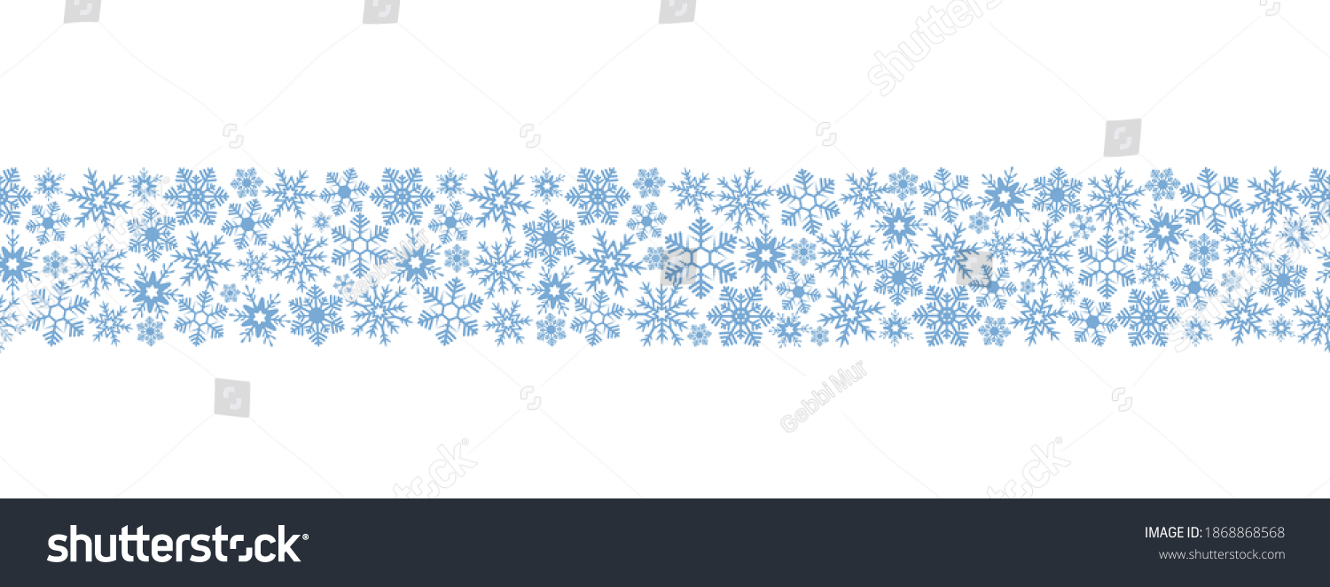 Snowflakes Seamless Horizontal Border Repeating Vector Stock Vector ...