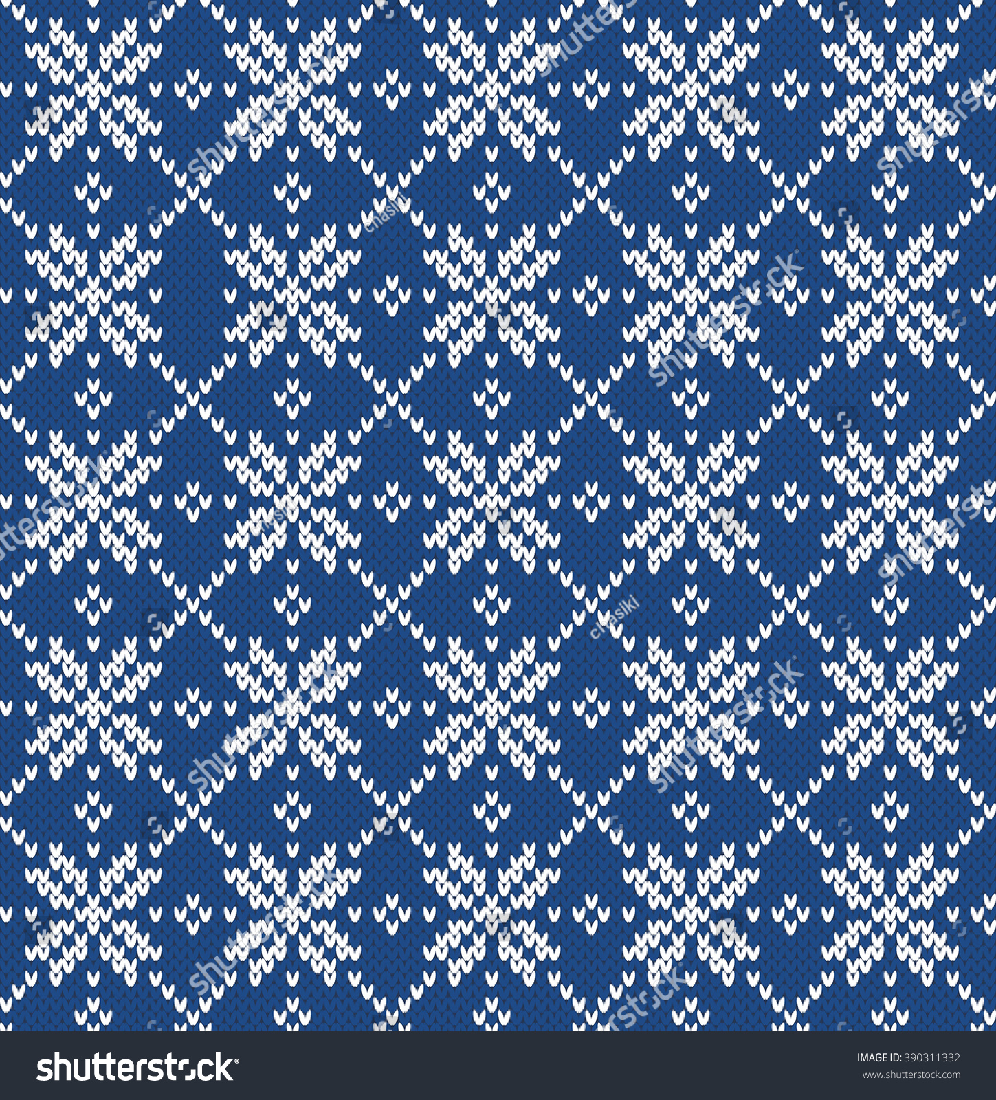 Snowflakes Seamless Knitting Pattern Stock Vector (Royalty Free) 390311332