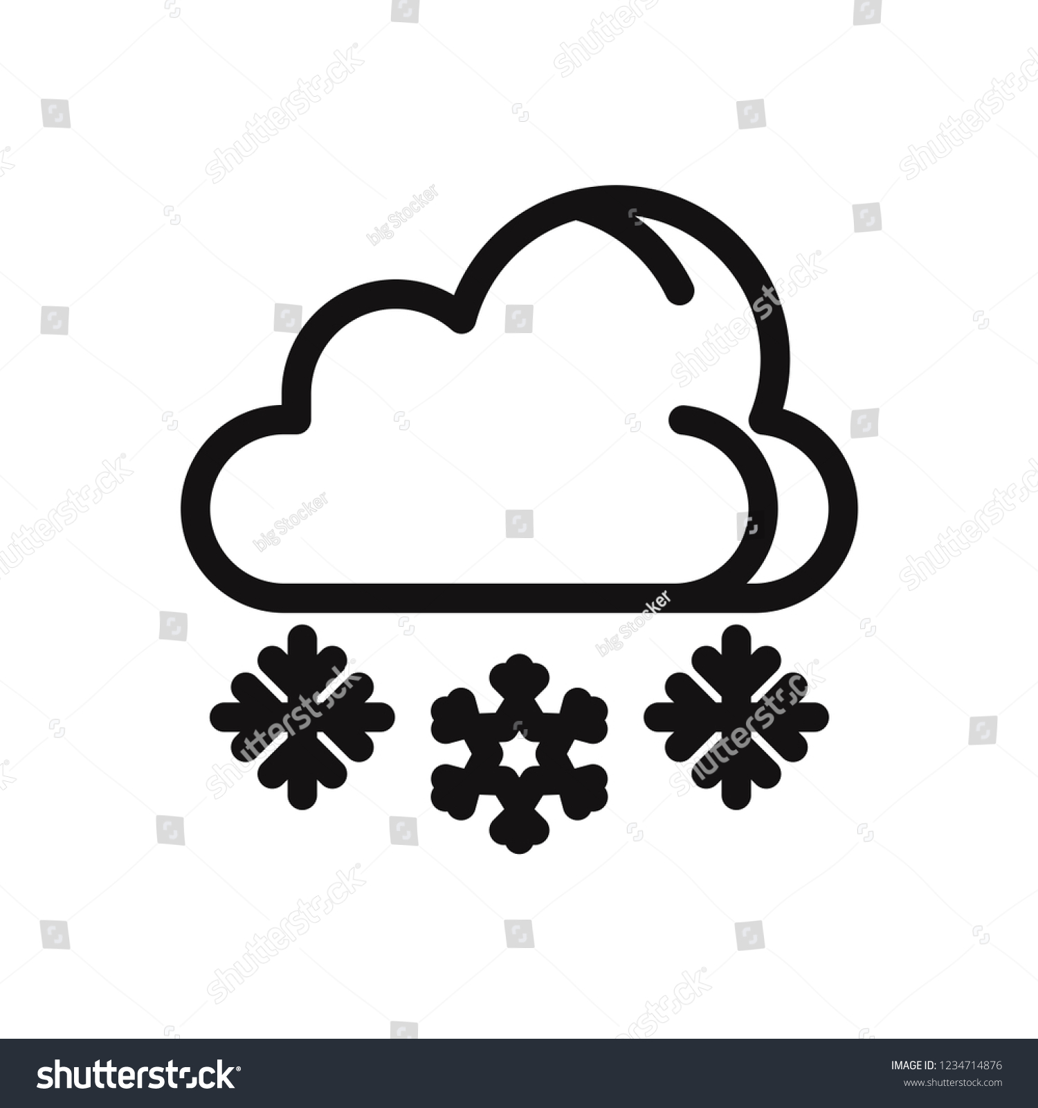Snowing Icon Wintercold Symbol Stock Vector (Royalty Free) 1234714876 ...