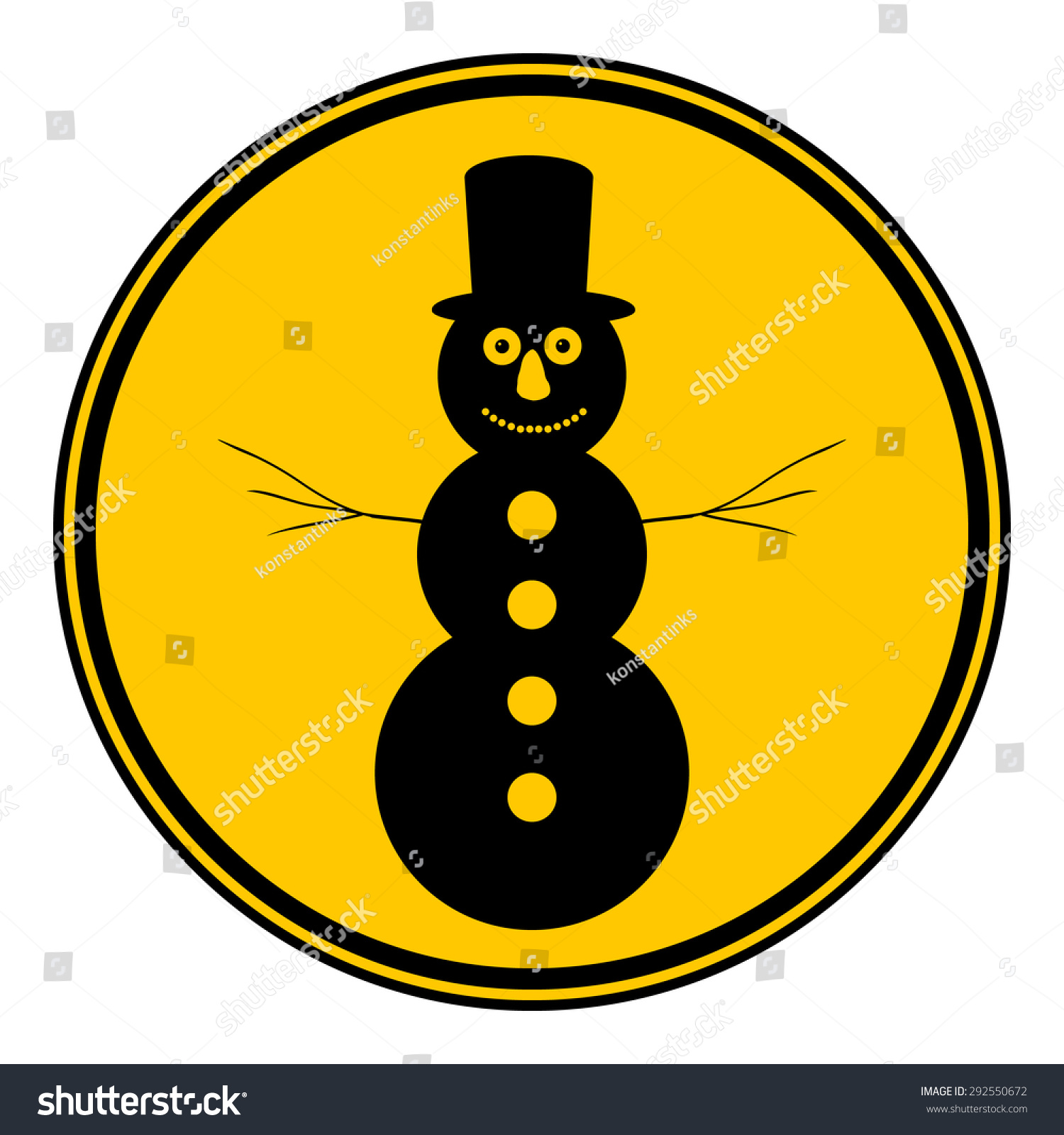 Snowman Button On White Background Vector Stock Vector (Royalty Free ...