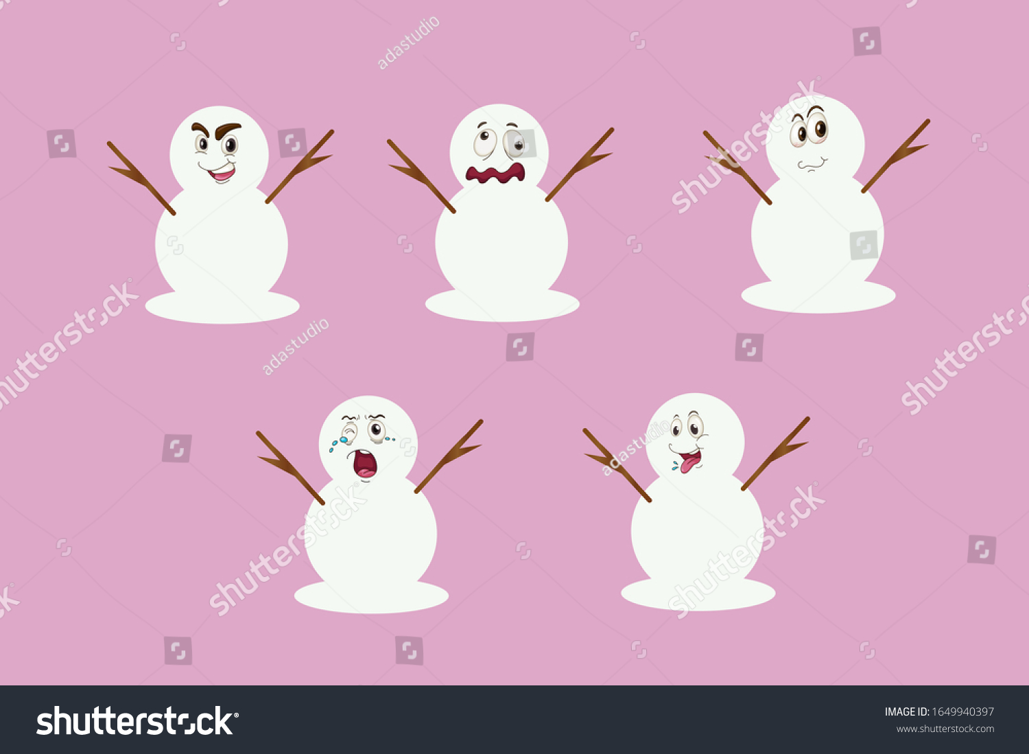 Snowman Face Expression Vector Based Eps 库存矢量图（免版税）1649940397 ...